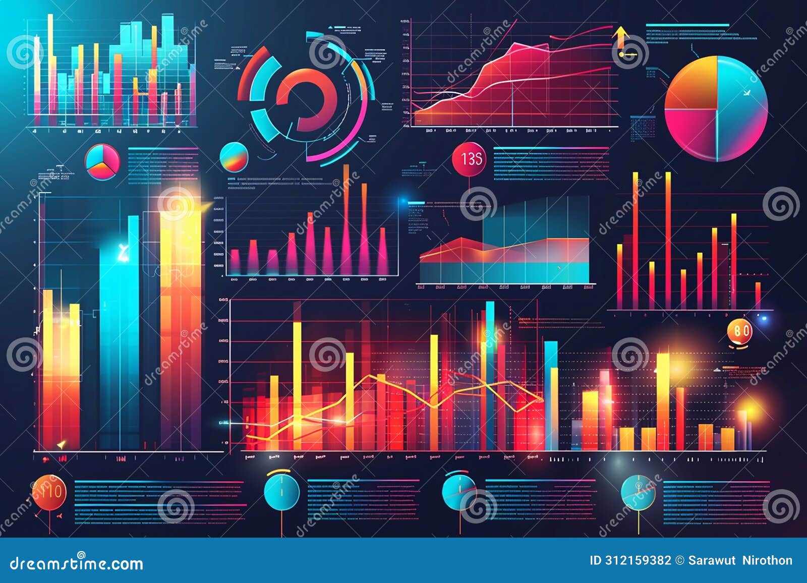 Illustration of Business Data Graph Analysis, Business Concepts Stock ...