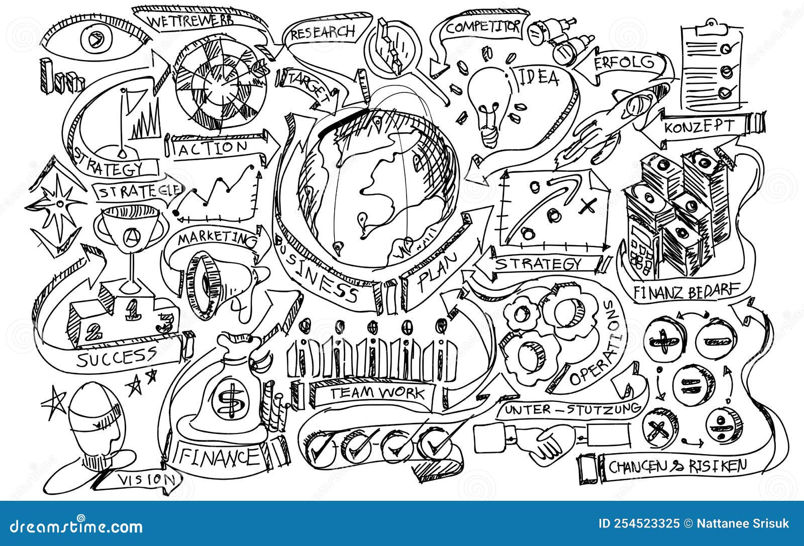 Illustration Business.design Modern Idea and Concept Think Creativity ...