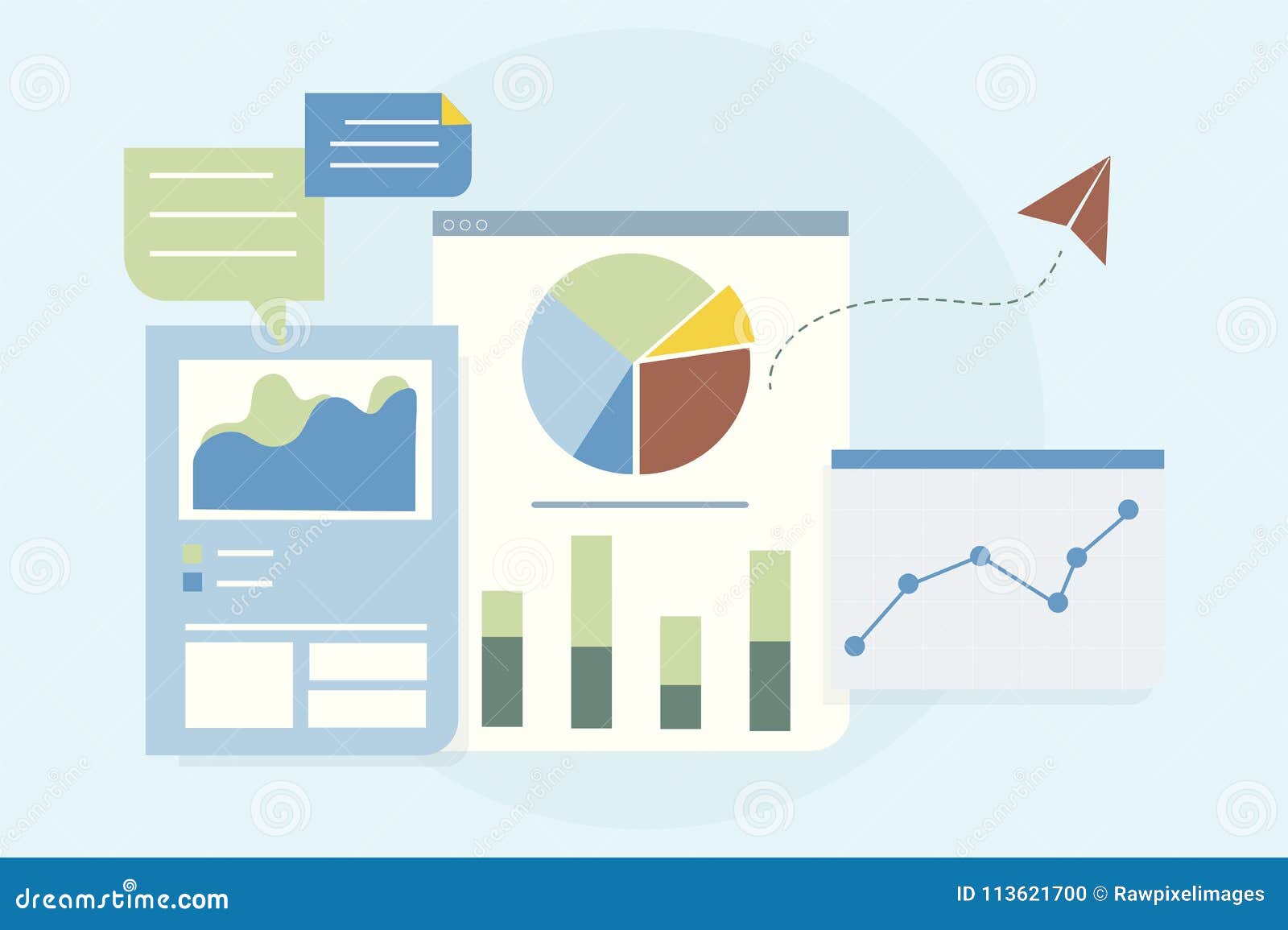 Illustration of Business Graph Analysis Stock Illustration ...