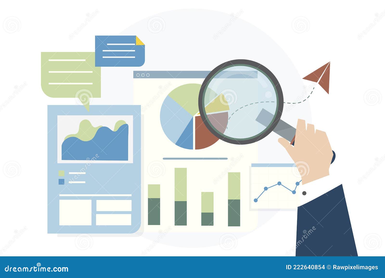 Graph Analysis. A Businessman Calculates And Analyzes Financial ...