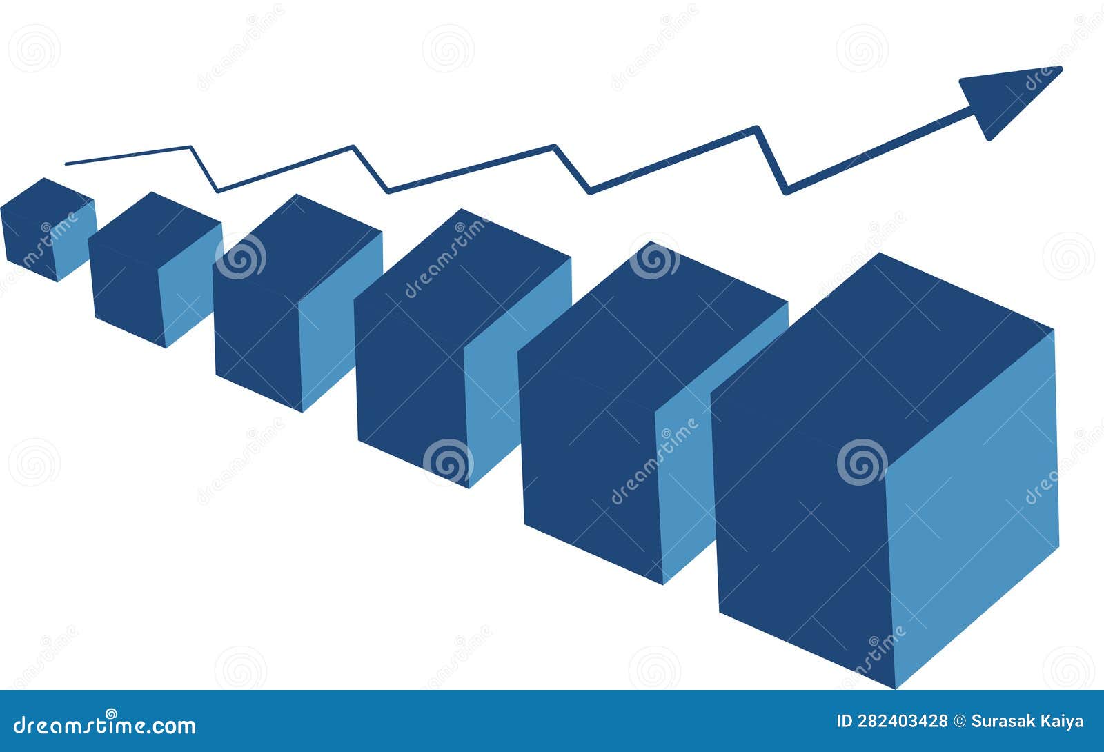 Illustration Business Graph with Arrows. Stock Illustration ...