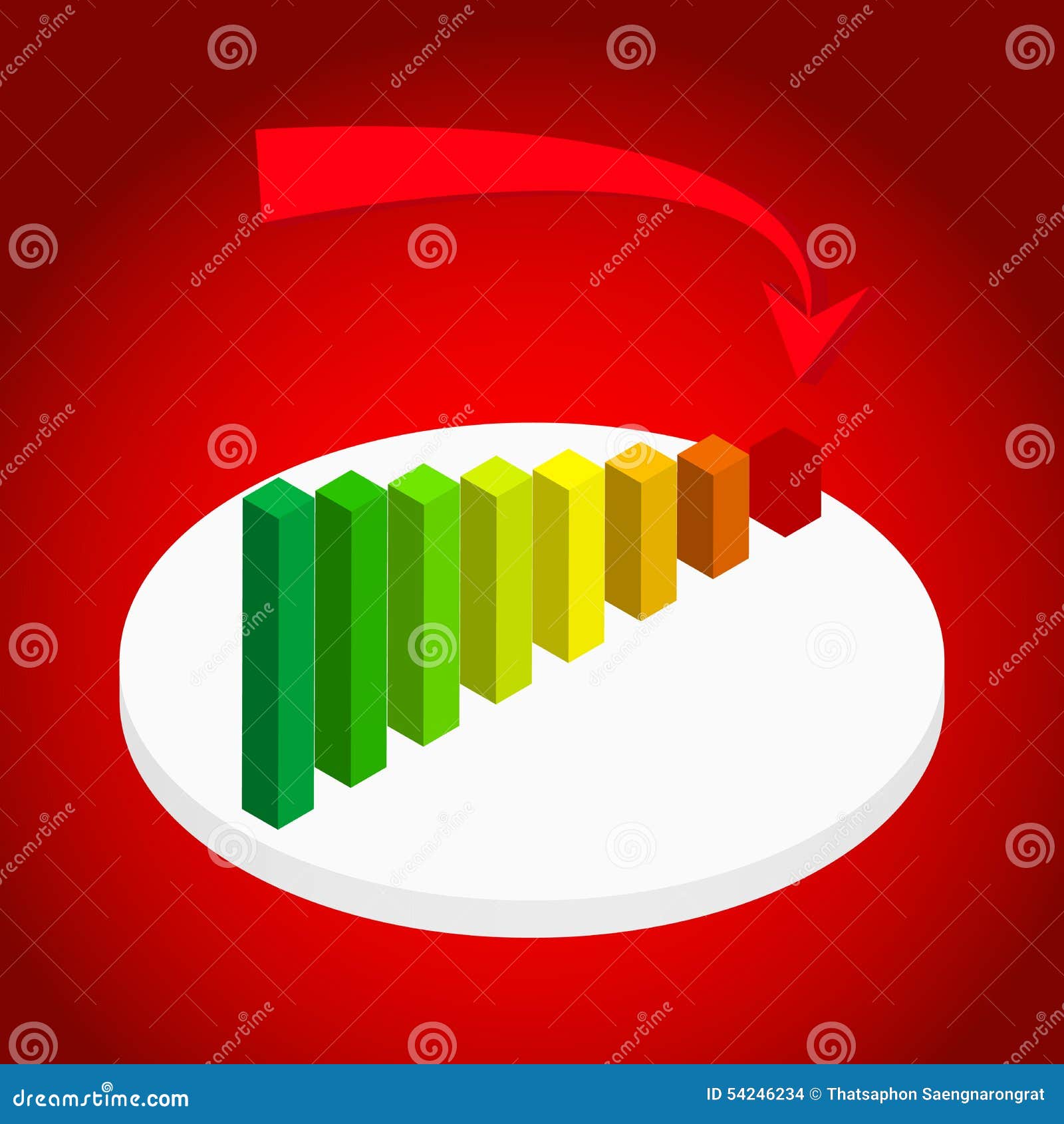 Bar Chart Arrow Going Down Stock Photos - Download 4 Images
