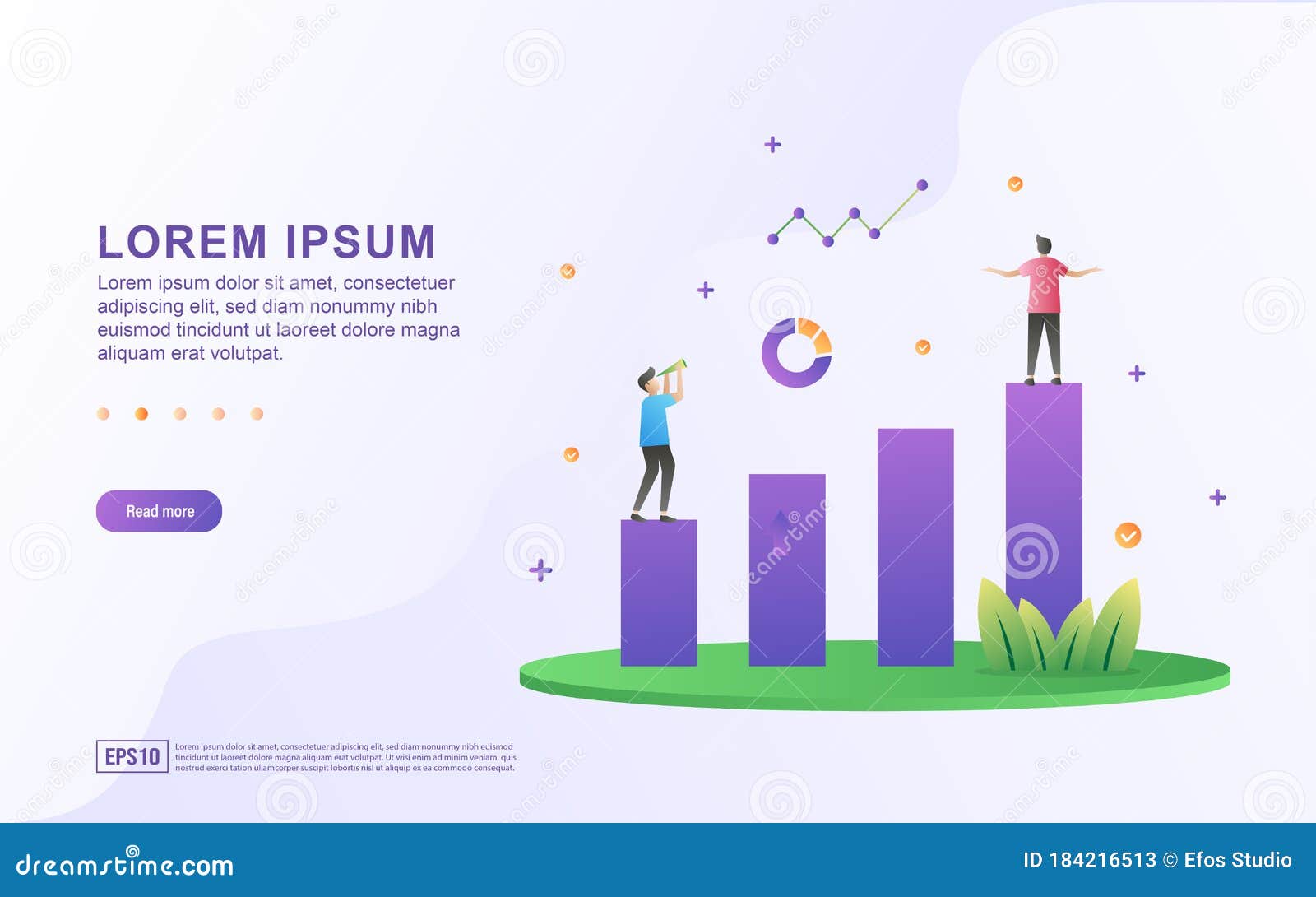 Illustration of Business Growth and Profit with Chart and Graph Icon ...