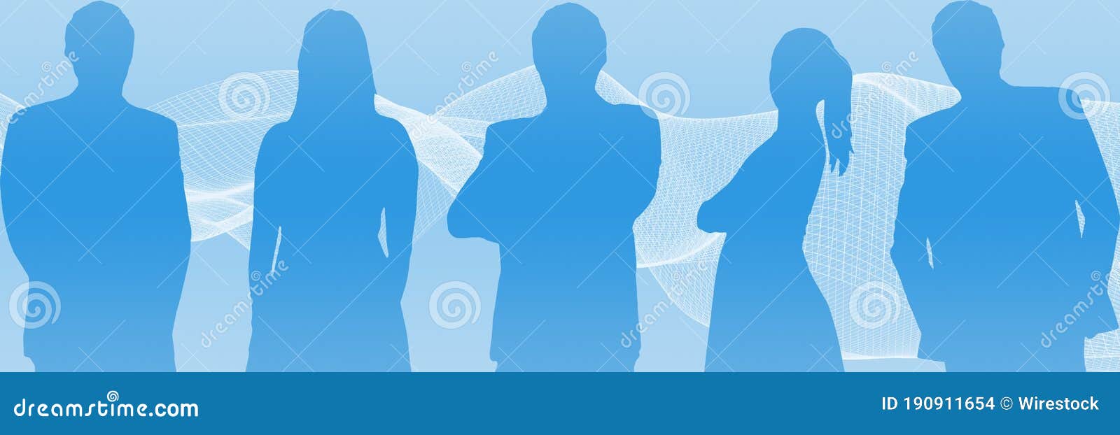 Illustration of Business People on Blue Background Stock Illustration ...