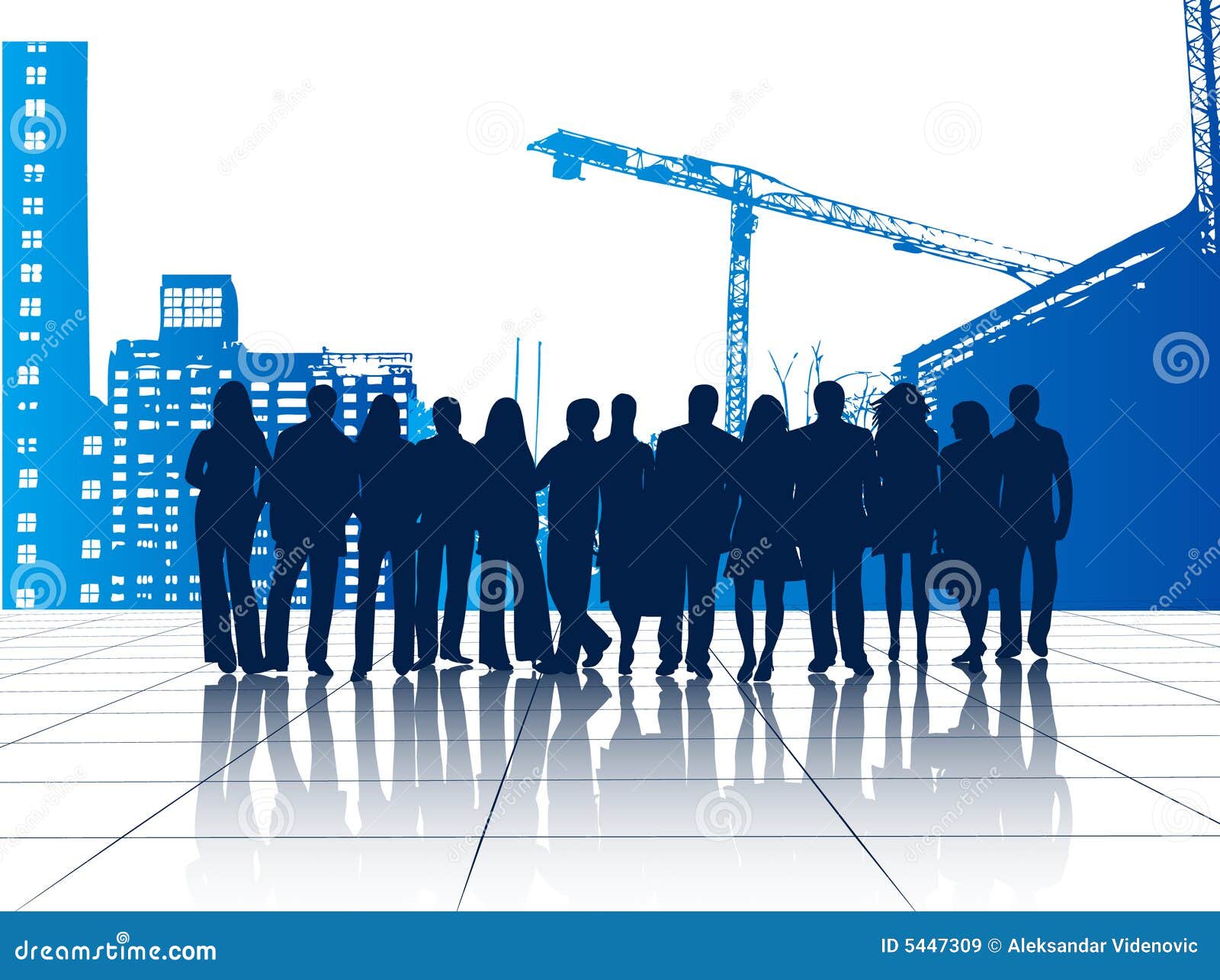 Illustration of Business People and Buildings Stock Vector ...