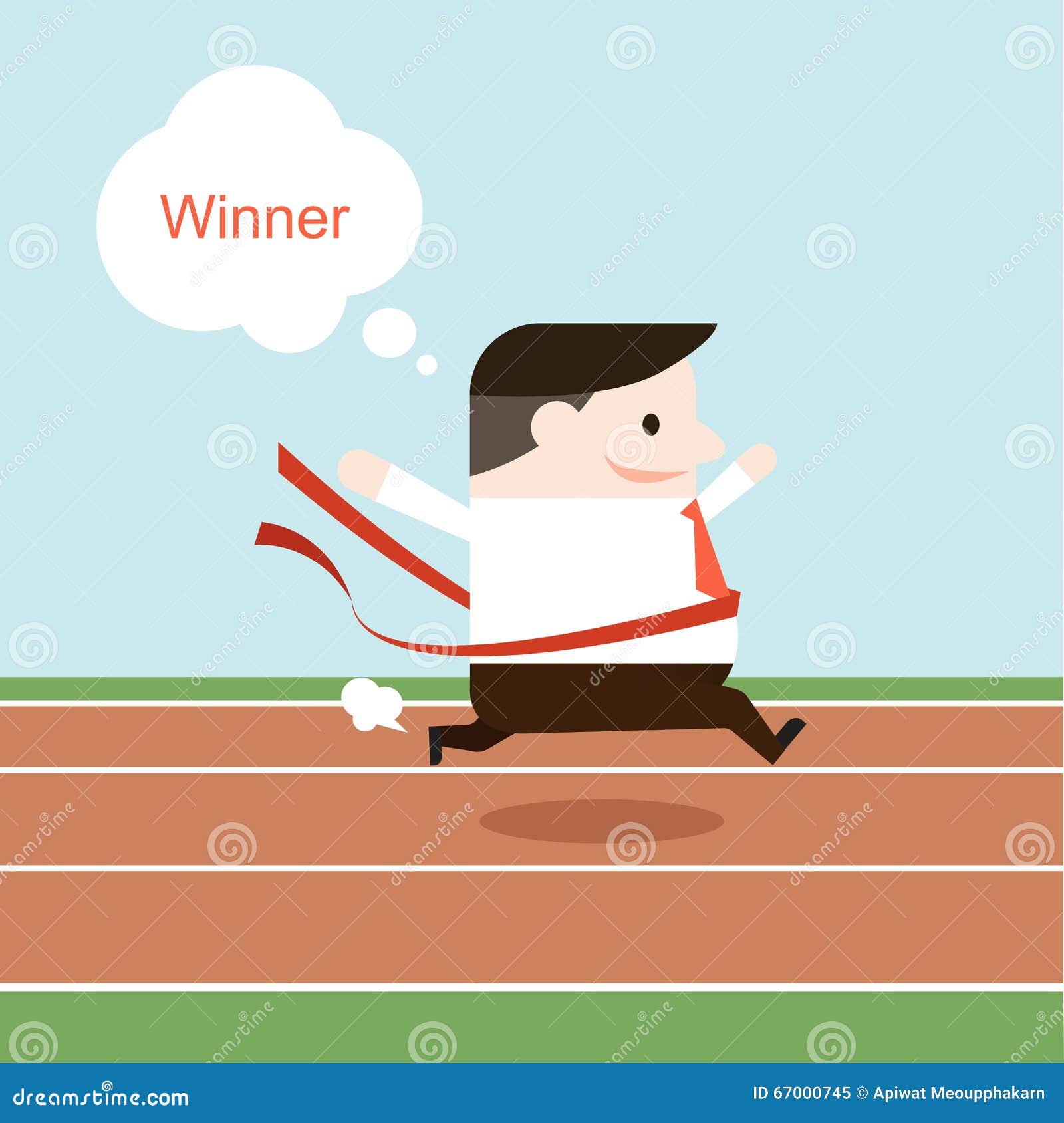 Illustration of Businessman at the Finishing Line Stock Vector ...