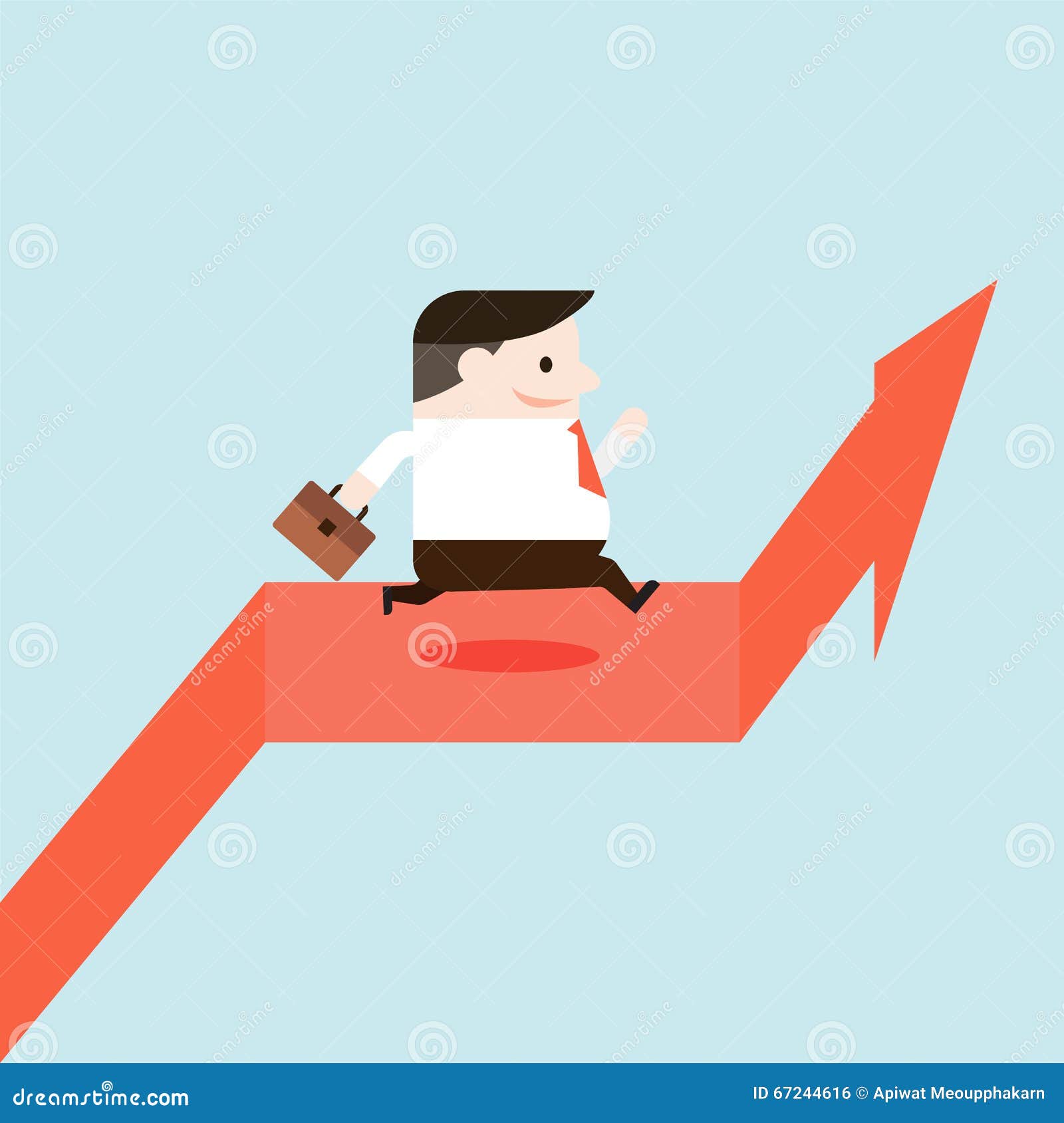 Illustration of Businessman is Running on Arrow Stock Vector ...