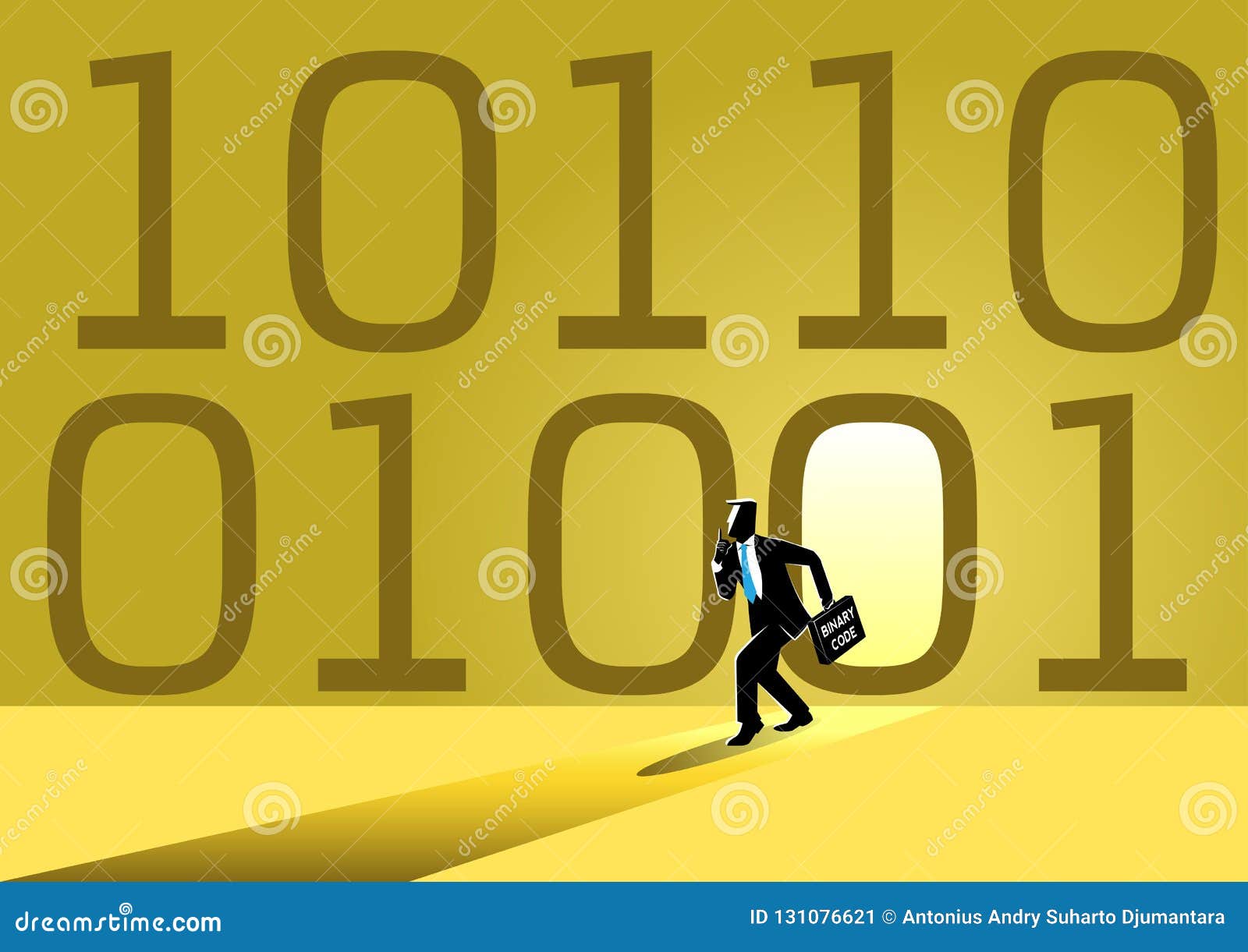 Businessman and Binary Code Stock Vector - Illustration of formal, lock: 131076621