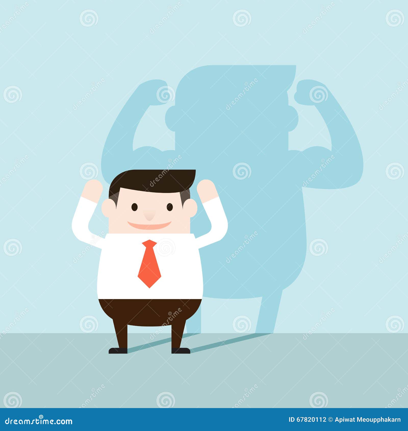 Illustration of Businessman and Strong Shadow on the Wall Stock Vector ...