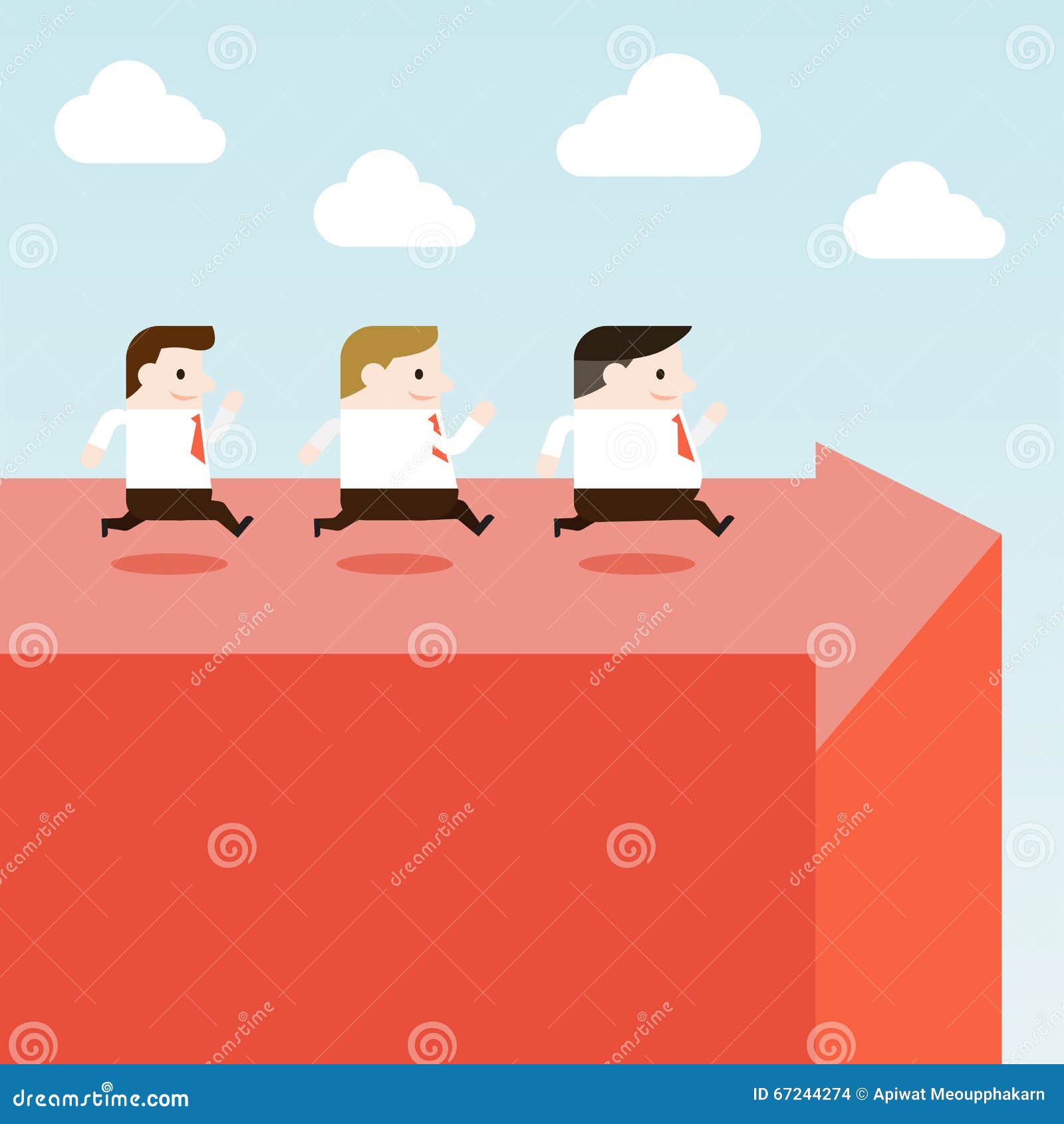 Illustration of Businessman Team are Running on Arrow Stock Vector ...