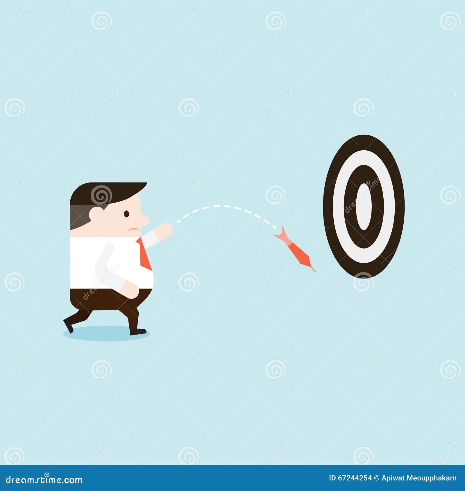 Illustration of Businessman Team Try To Hit a Target Stock Vector ...