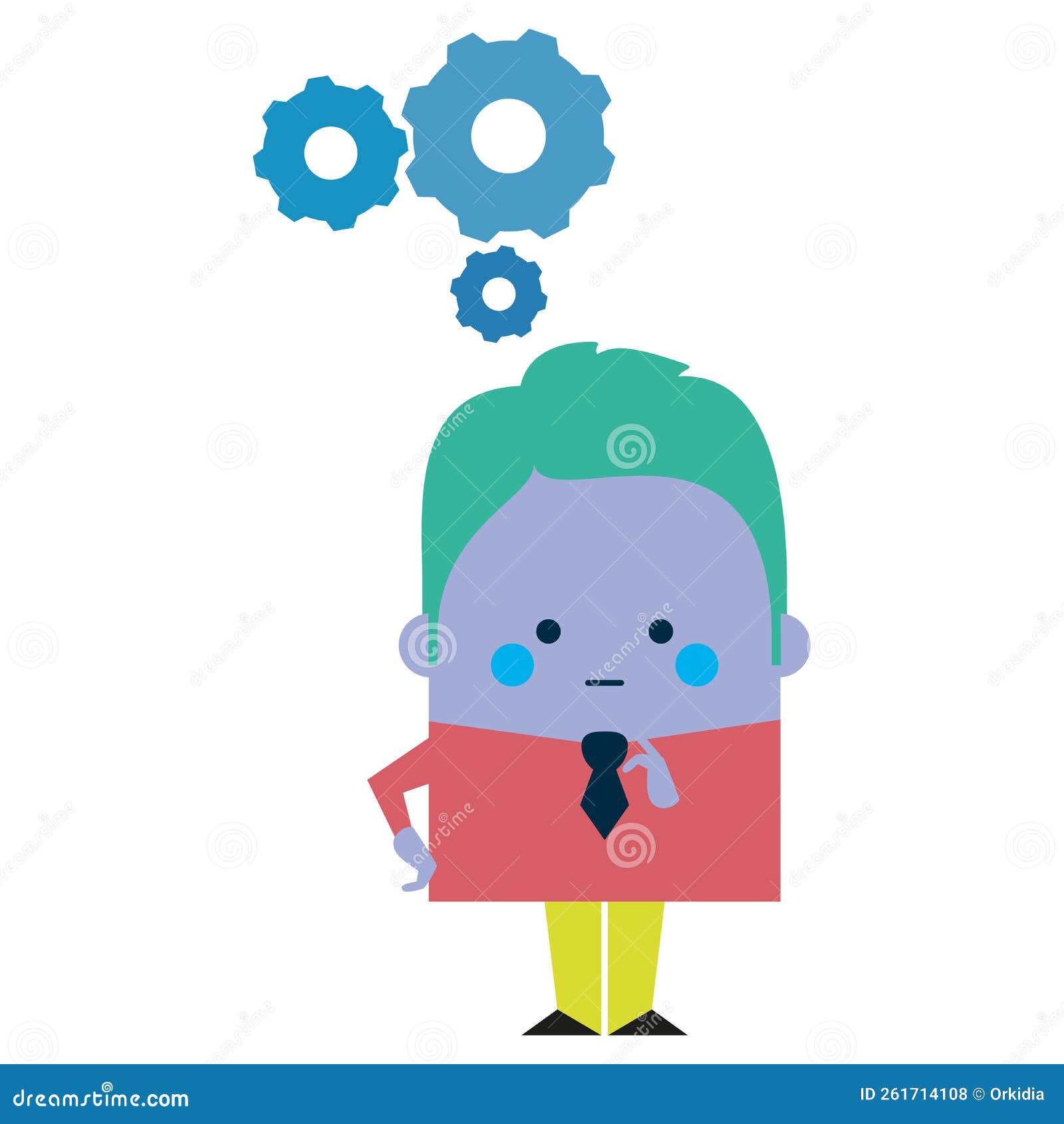 Illustration of a Businessman Thinking - Business and Working Design ...