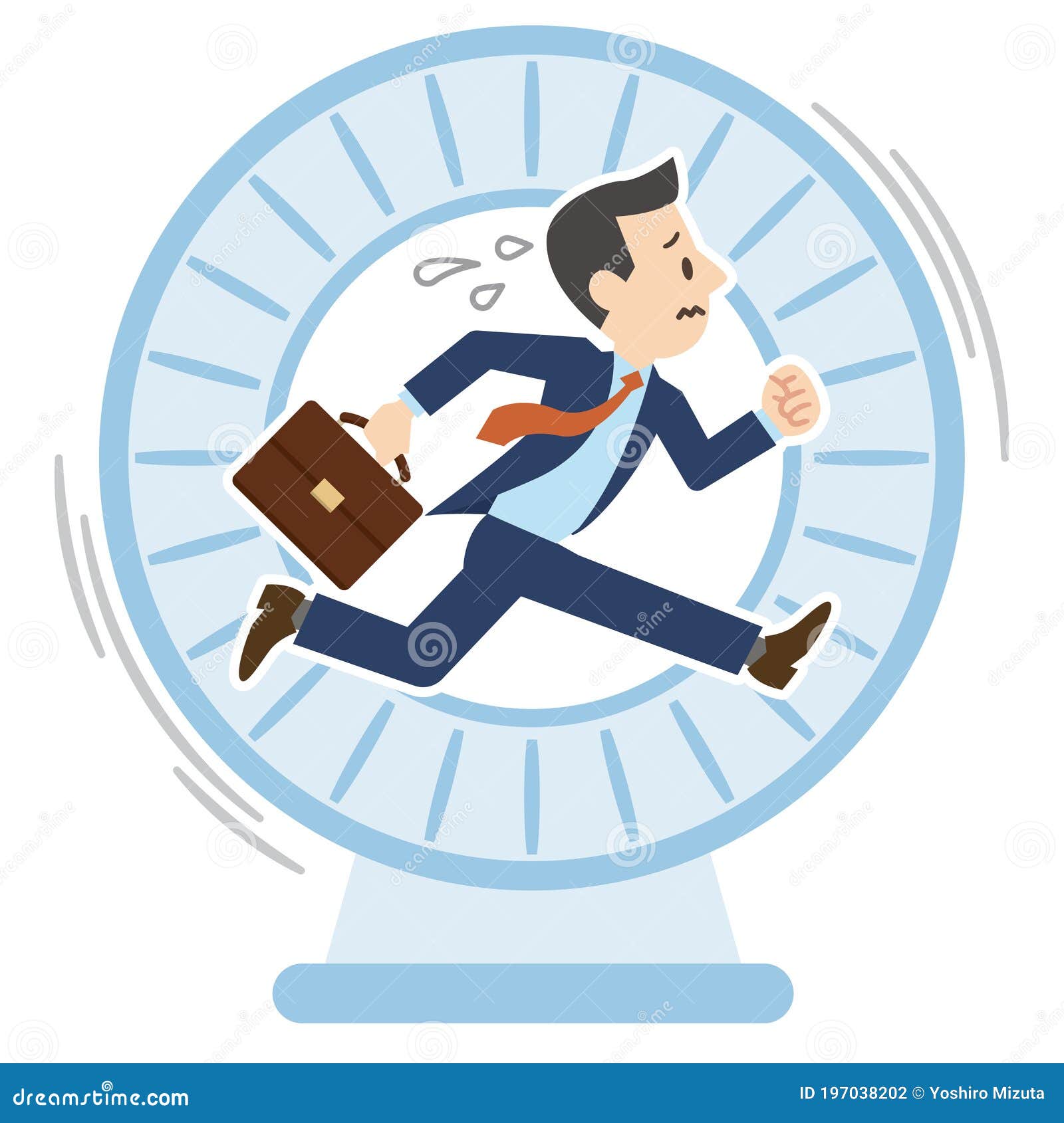 Illustration of a Businessman Who Continues To Work and is Overworked ...