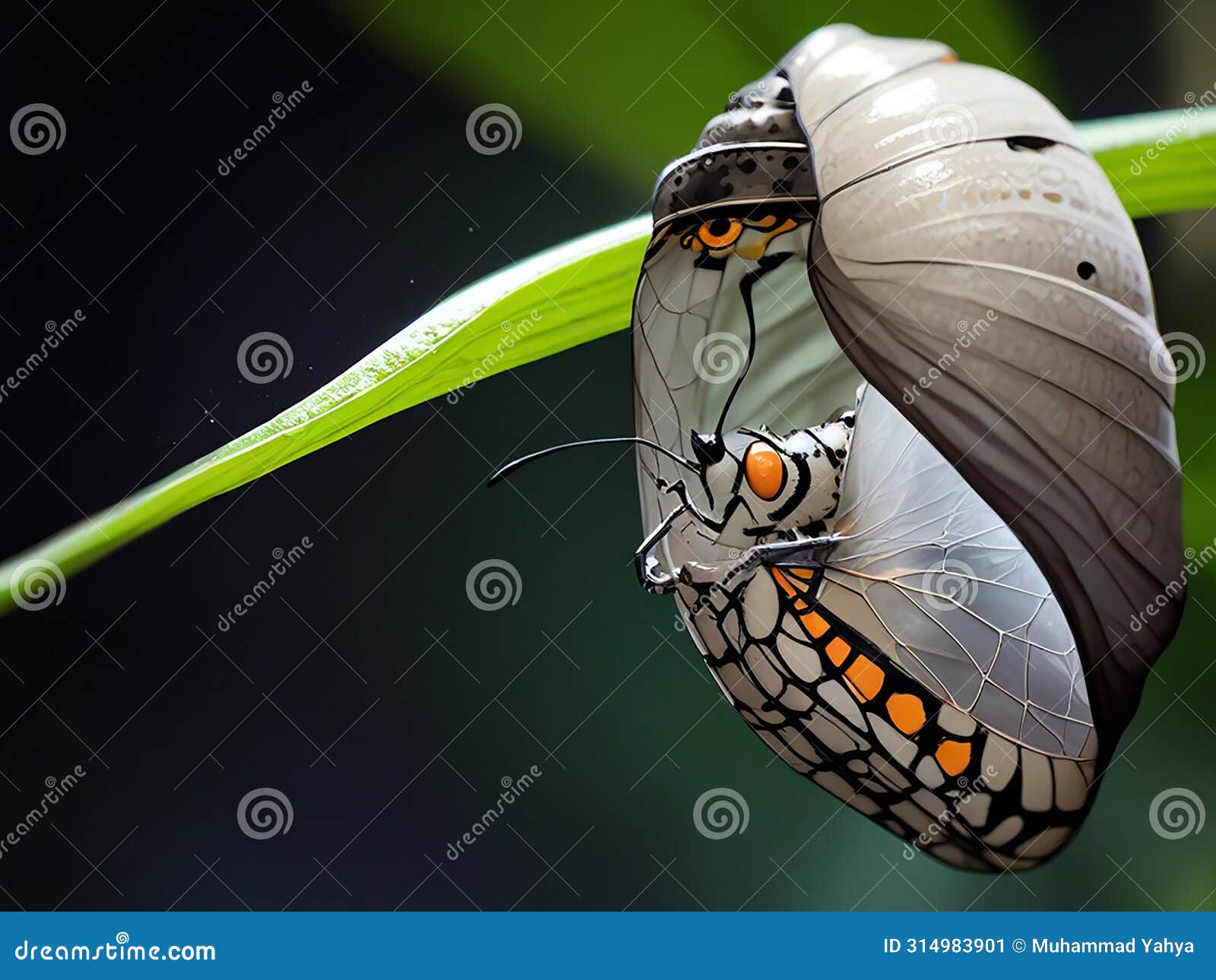 Illustration of a Butterfly First Emerging from Its Cocoon Stock ...