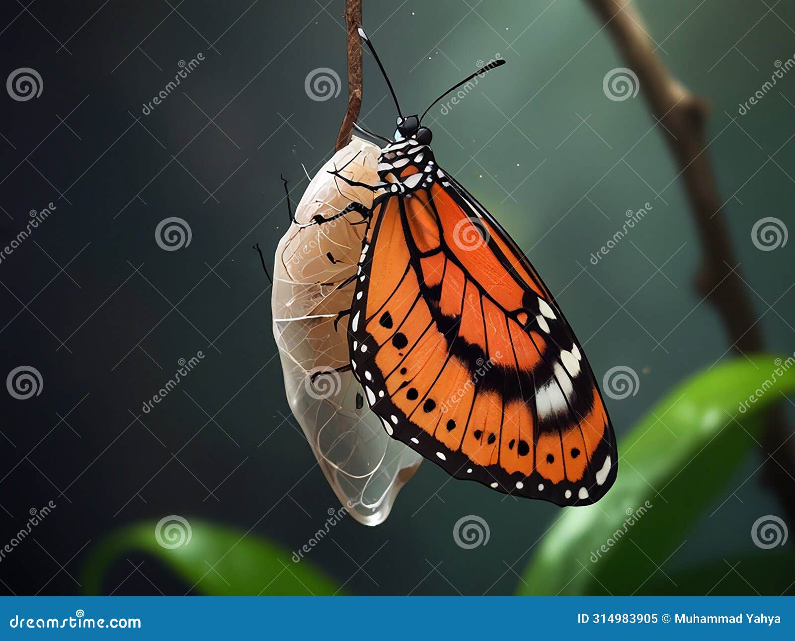 Illustration of a Butterfly First Emerging from Its Cocoon Stock ...
