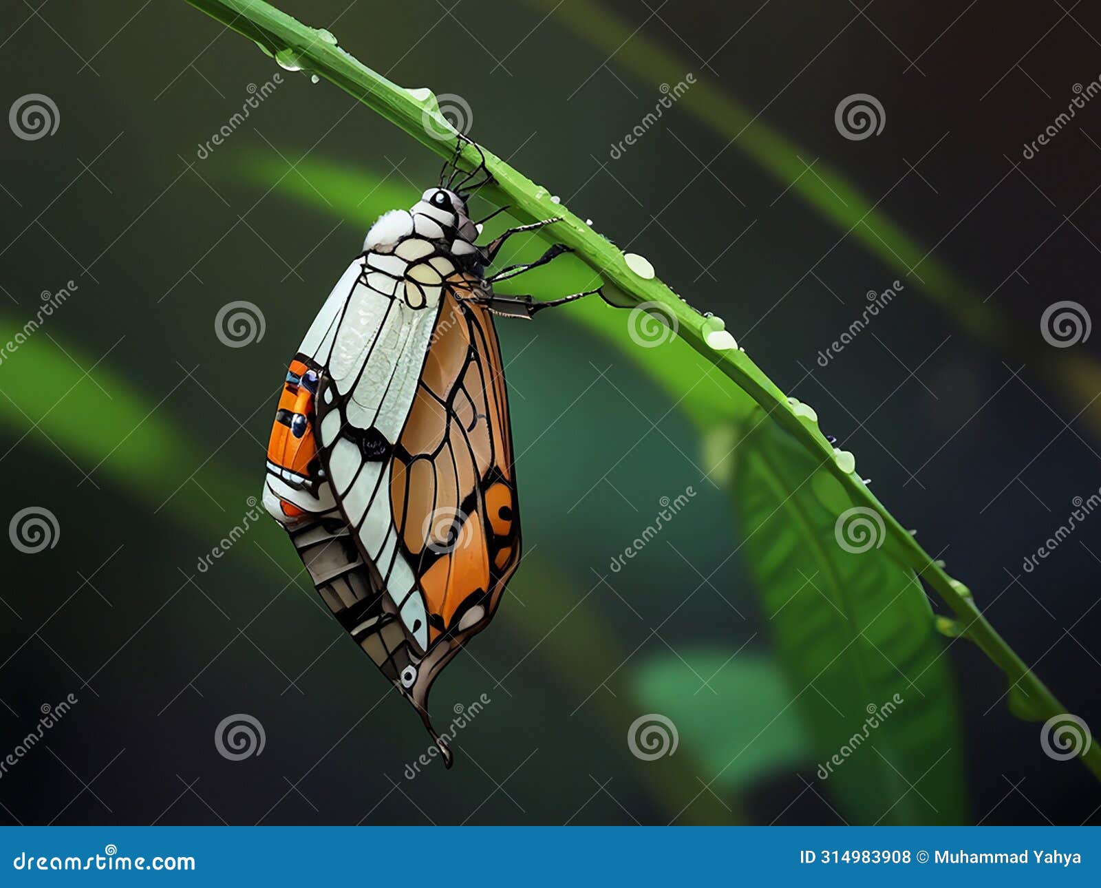 Illustration of a Butterfly First Emerging from Its Cocoon Stock ...