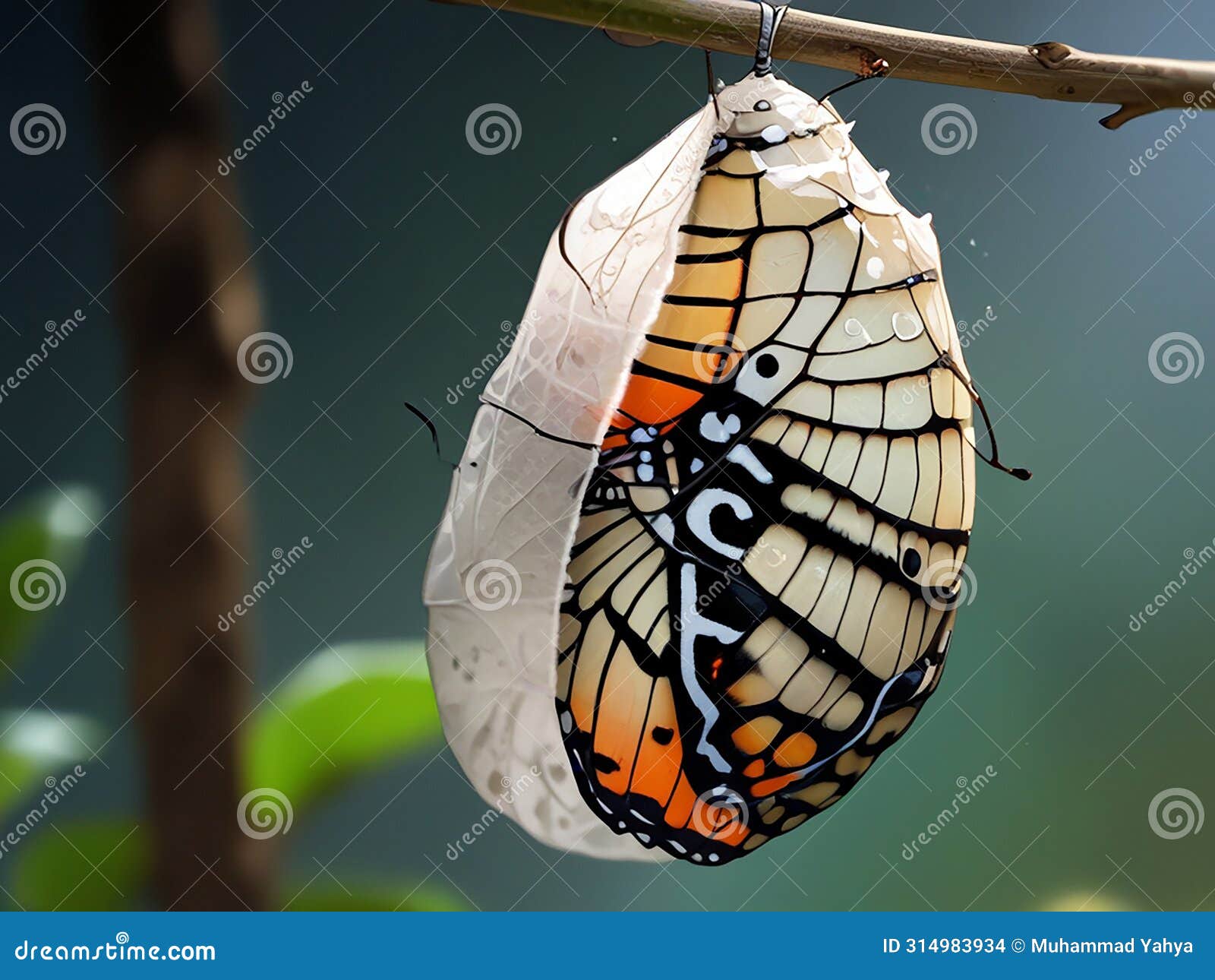 Illustration of a Butterfly First Emerging from Its Cocoon Stock ...