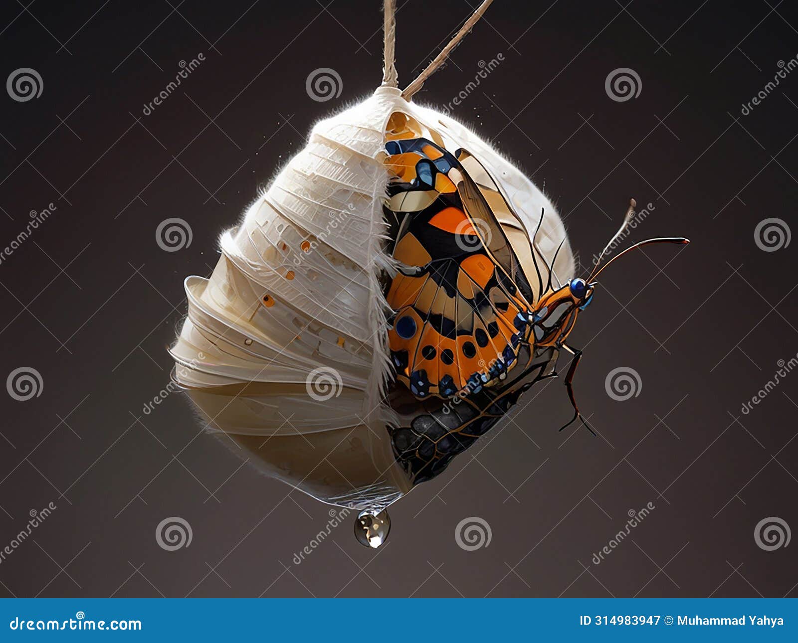 Illustration of a Butterfly First Emerging from Its Cocoon Stock ...