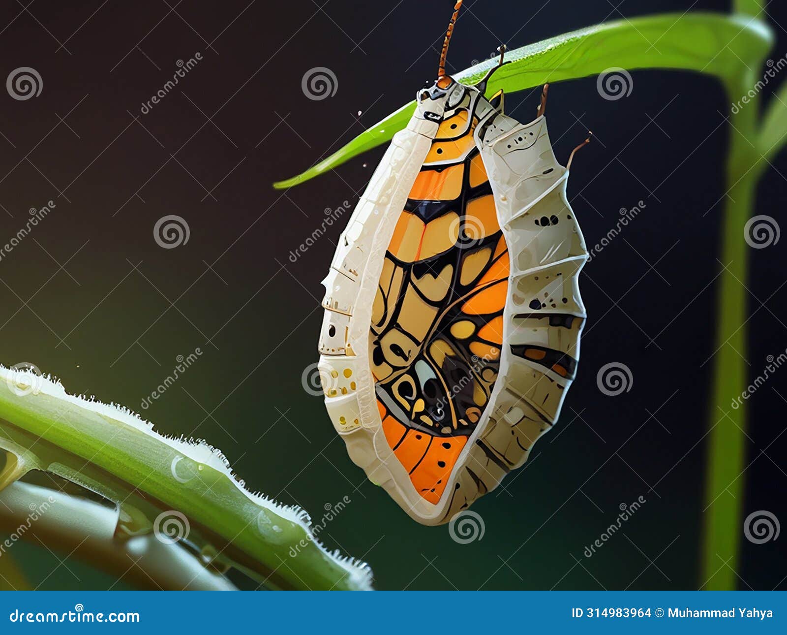 Illustration of a Butterfly First Emerging from Its Cocoon Stock ...