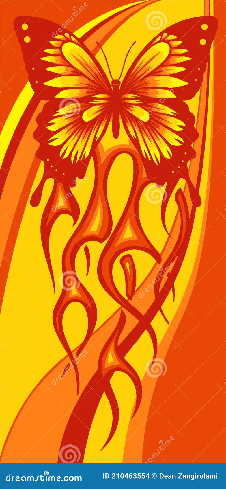 Vector Illustration of a Butterfly Made of Fire Stock Vector ...