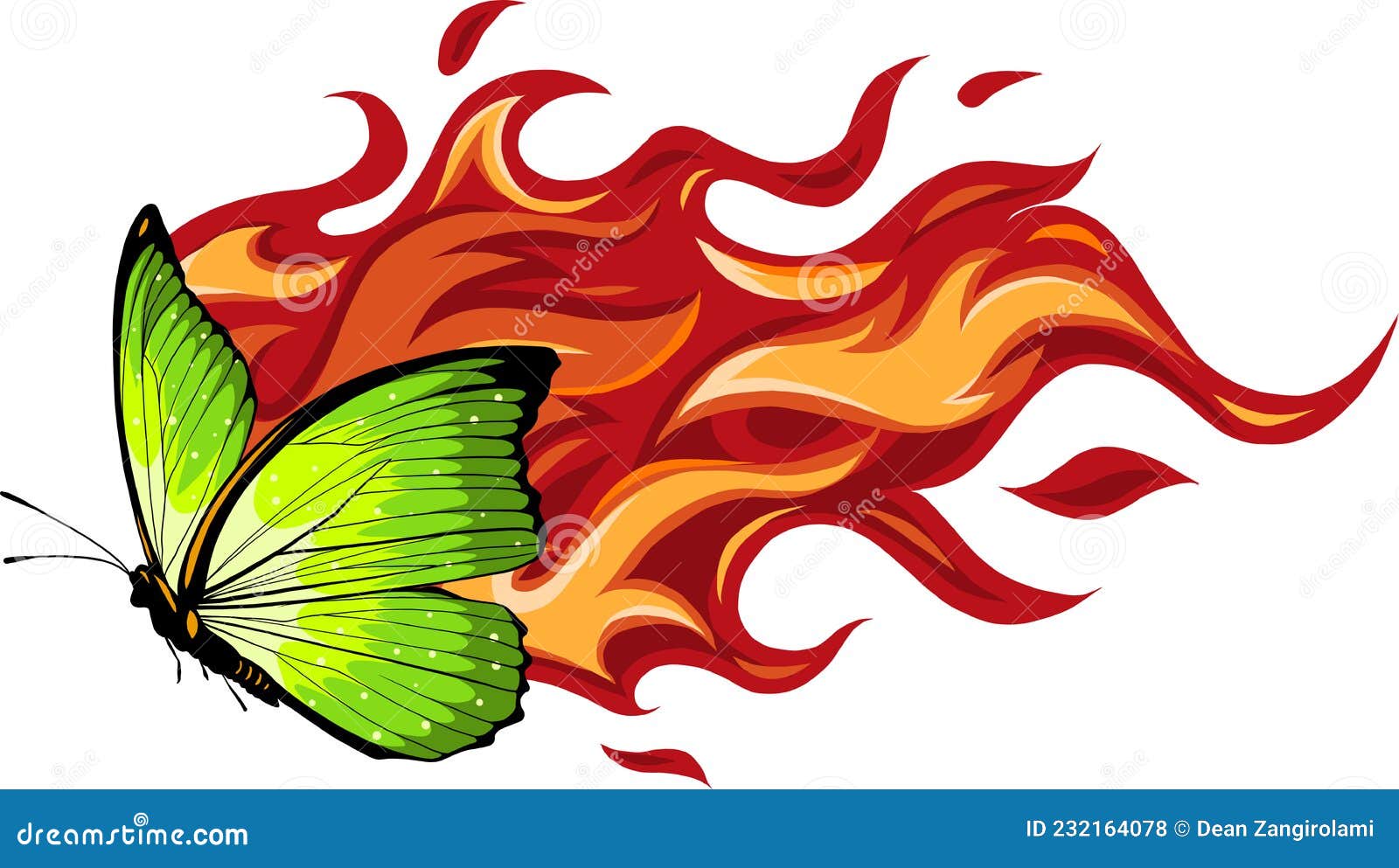Vector Illustration of a Butterfly Made of Fire Stock Vector ...