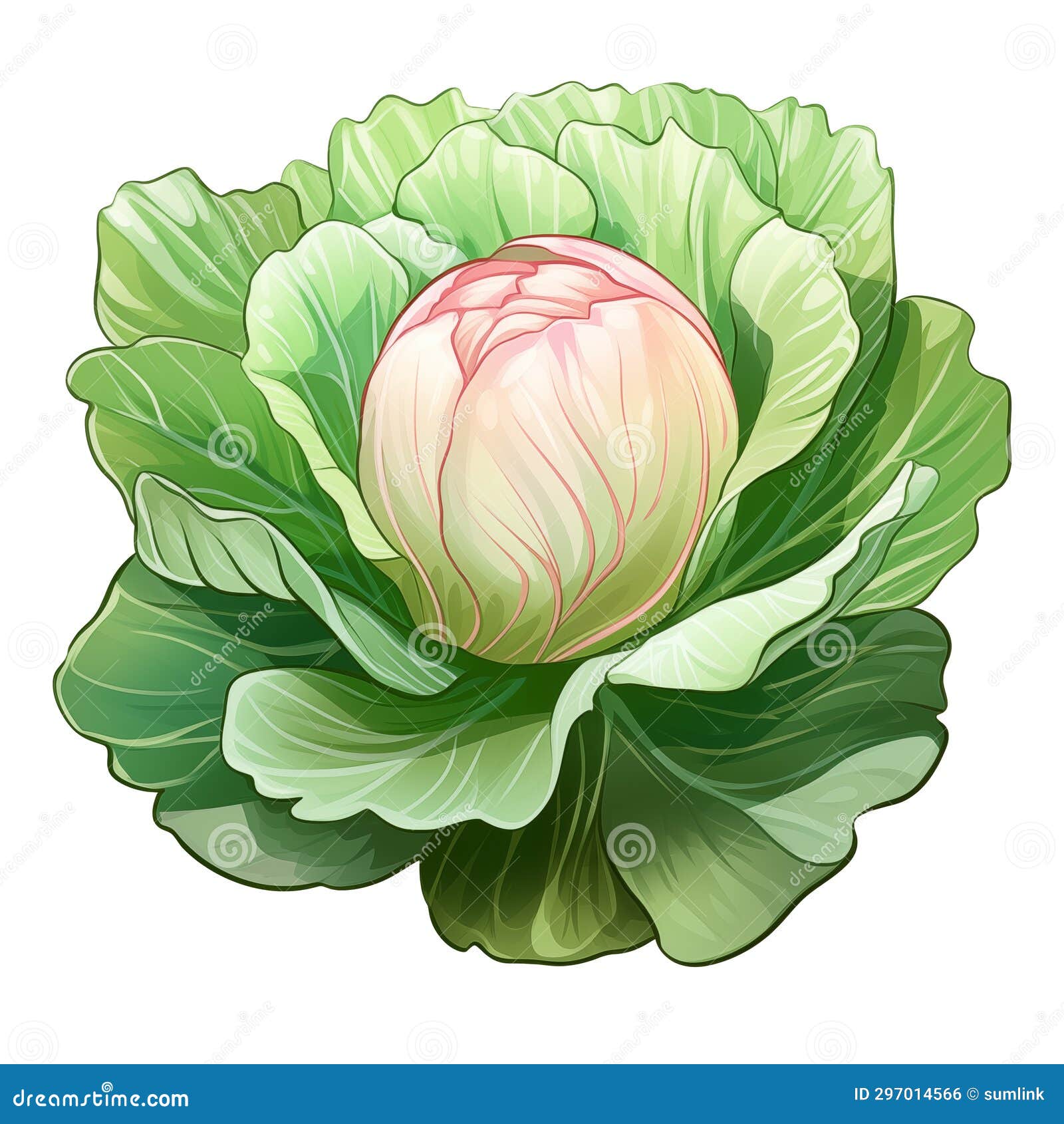 Illustration of a cabbage stock illustration. Illustration of green ...