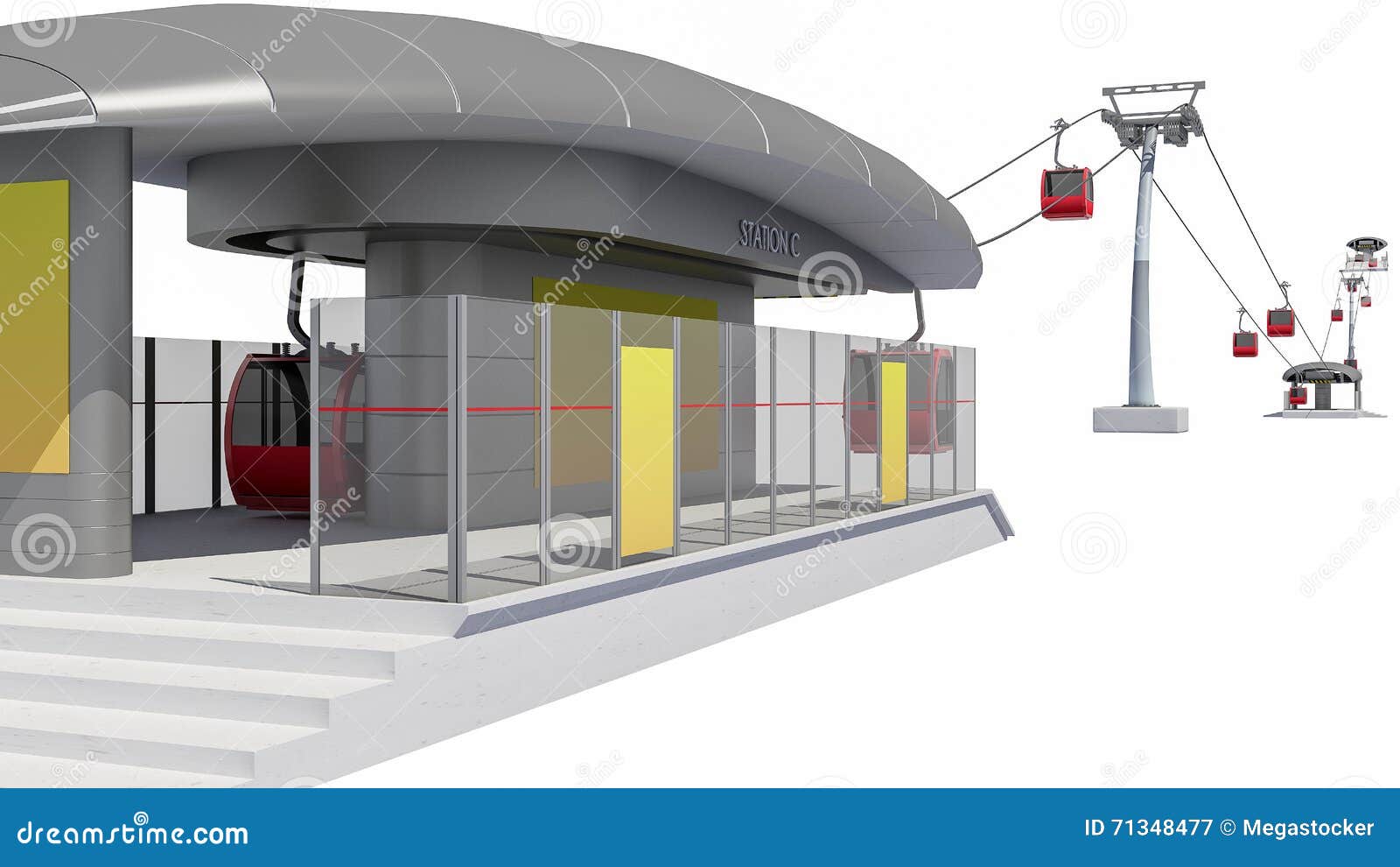 Illustration of Cableway Station Stock Illustration - Illustration of ...