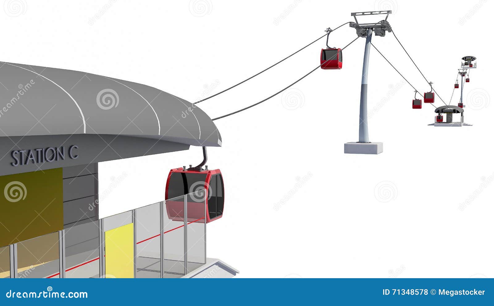 Illustration of Cableway Station Stock Illustration - Illustration of ...