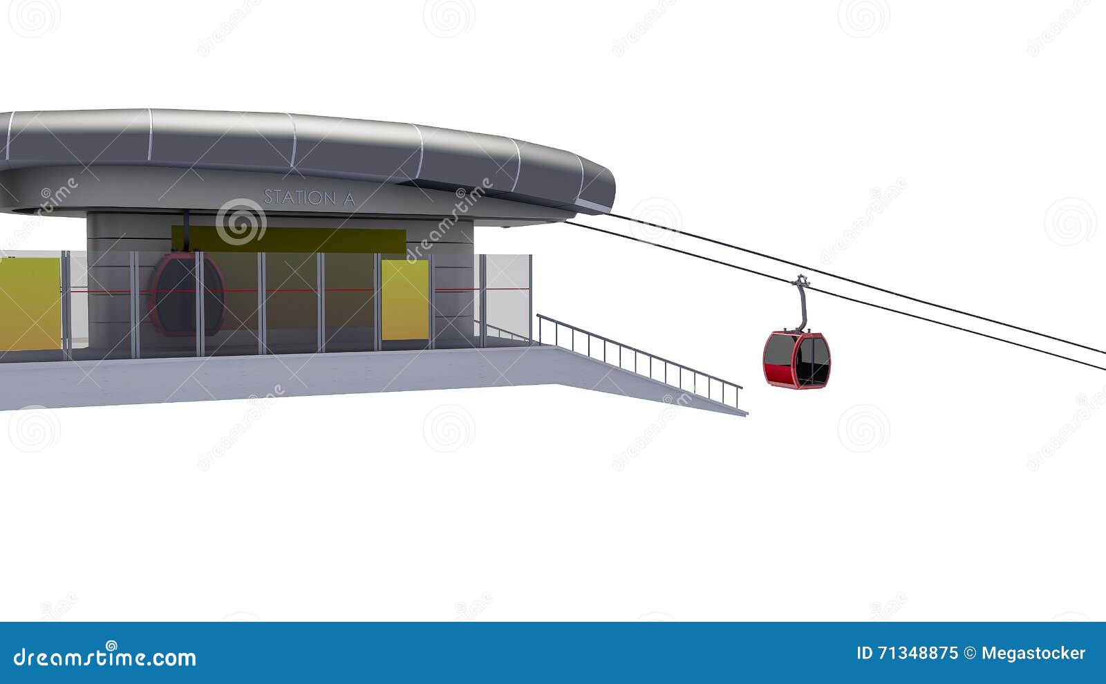 Illustration of Cableway Station Stock Illustration - Illustration of ...