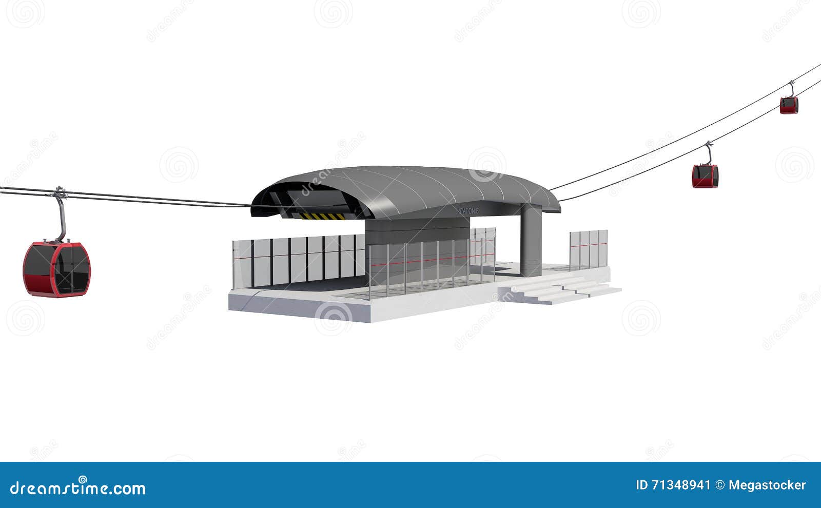 Illustration of Cableway Station Stock Illustration - Illustration of ...