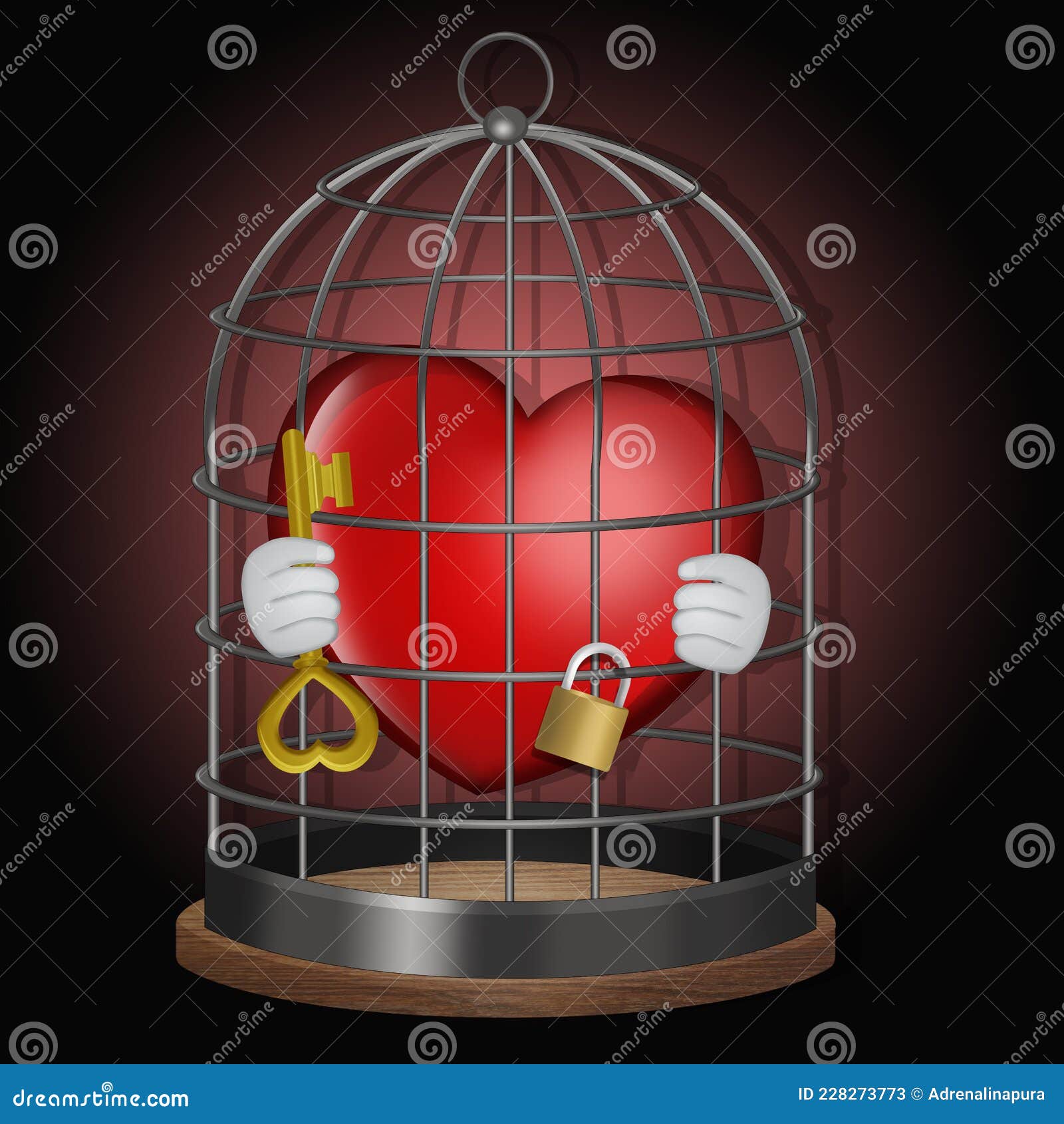 Illustration of Caged Heart Stock Illustration - Illustration of ...