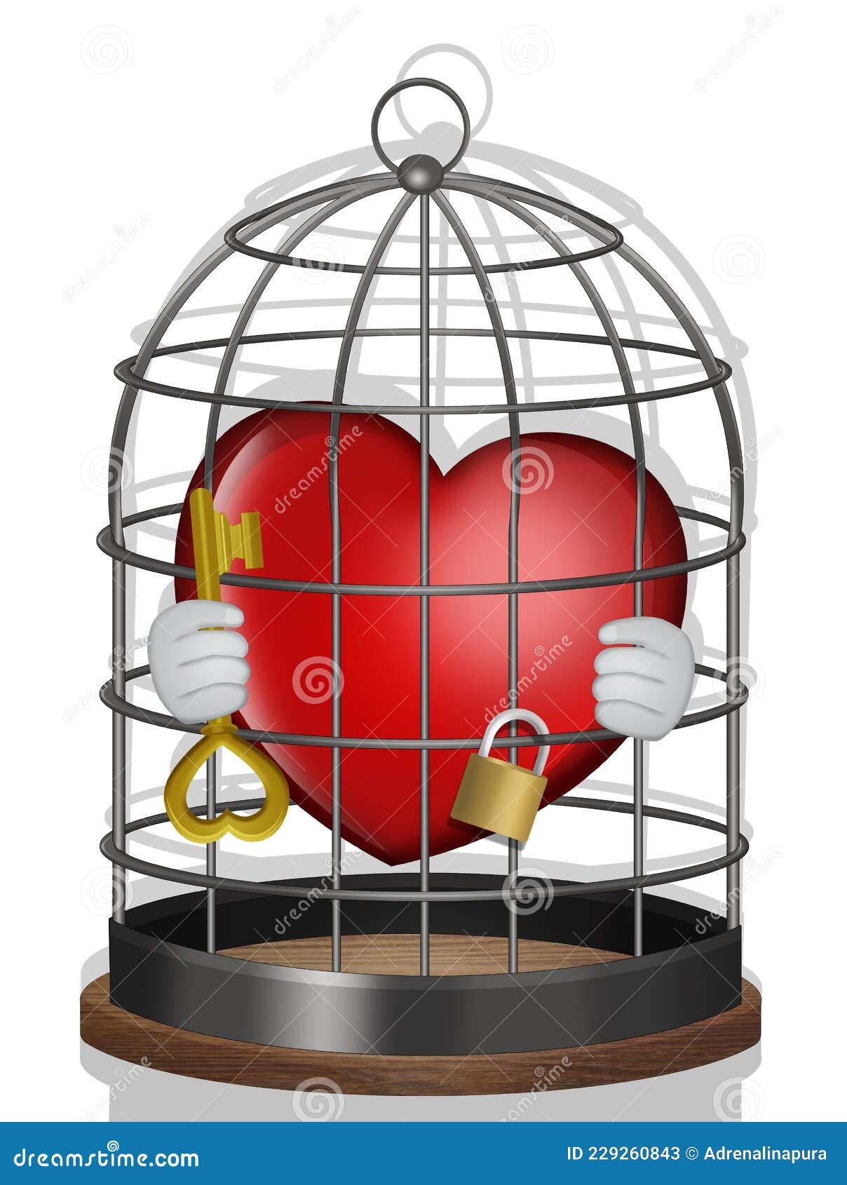 Illustration of Caged Heart Stock Illustration - Illustration of ...