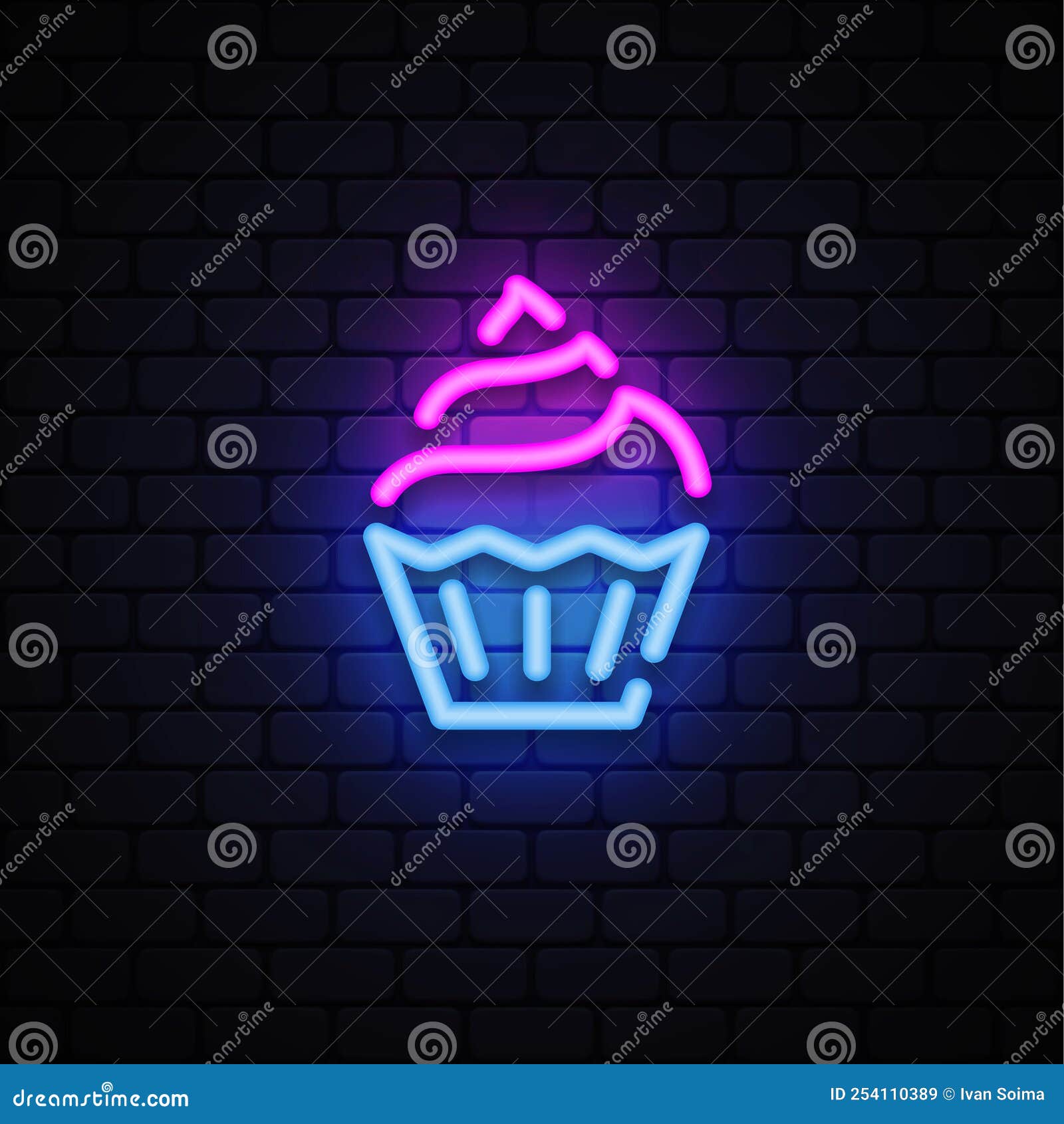Cake Neon Advertising Sign Vector Illustration | CartoonDealer.com ...