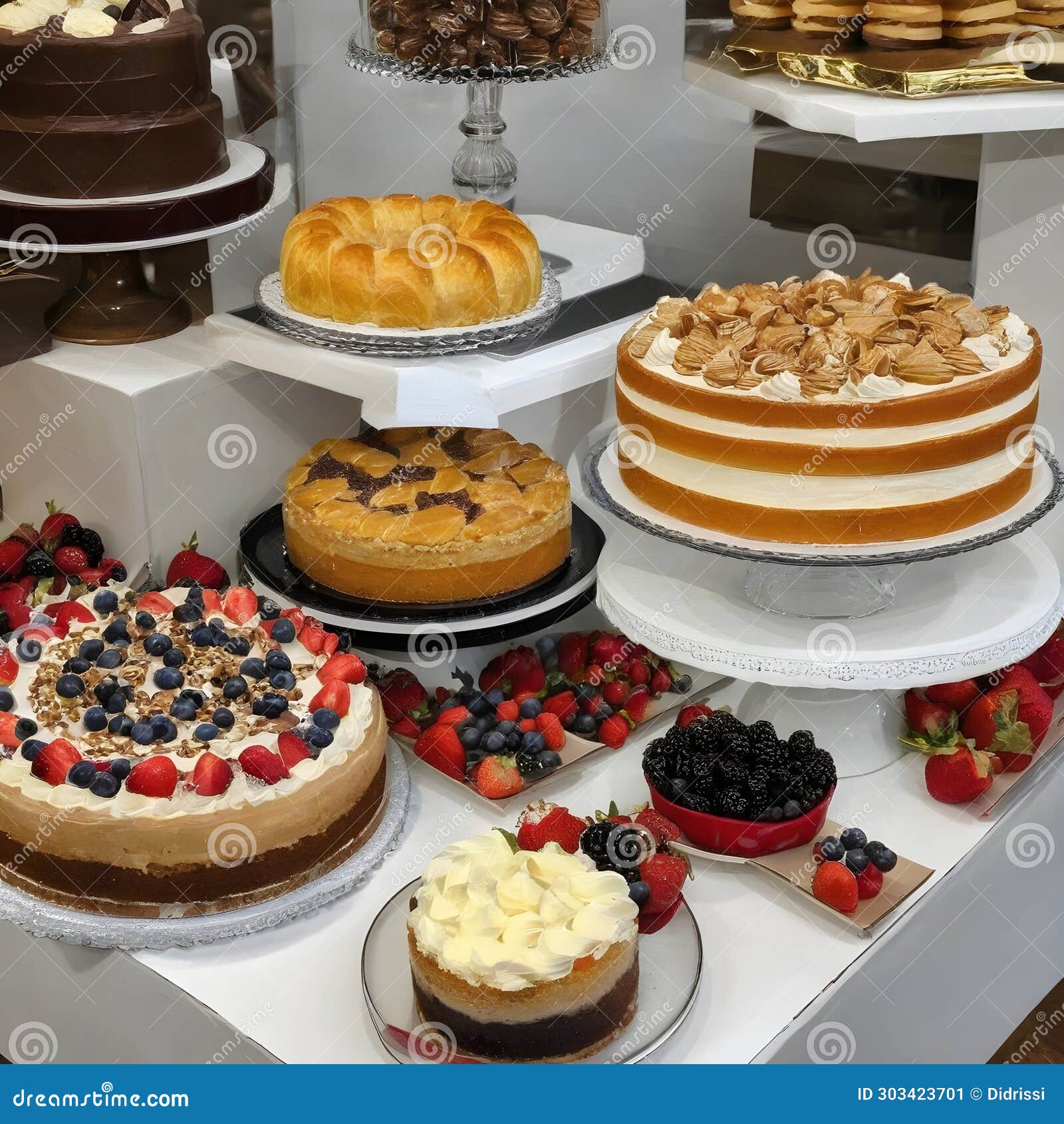 An Illustration of a Cake and Pastry Display Stock Illustration ...