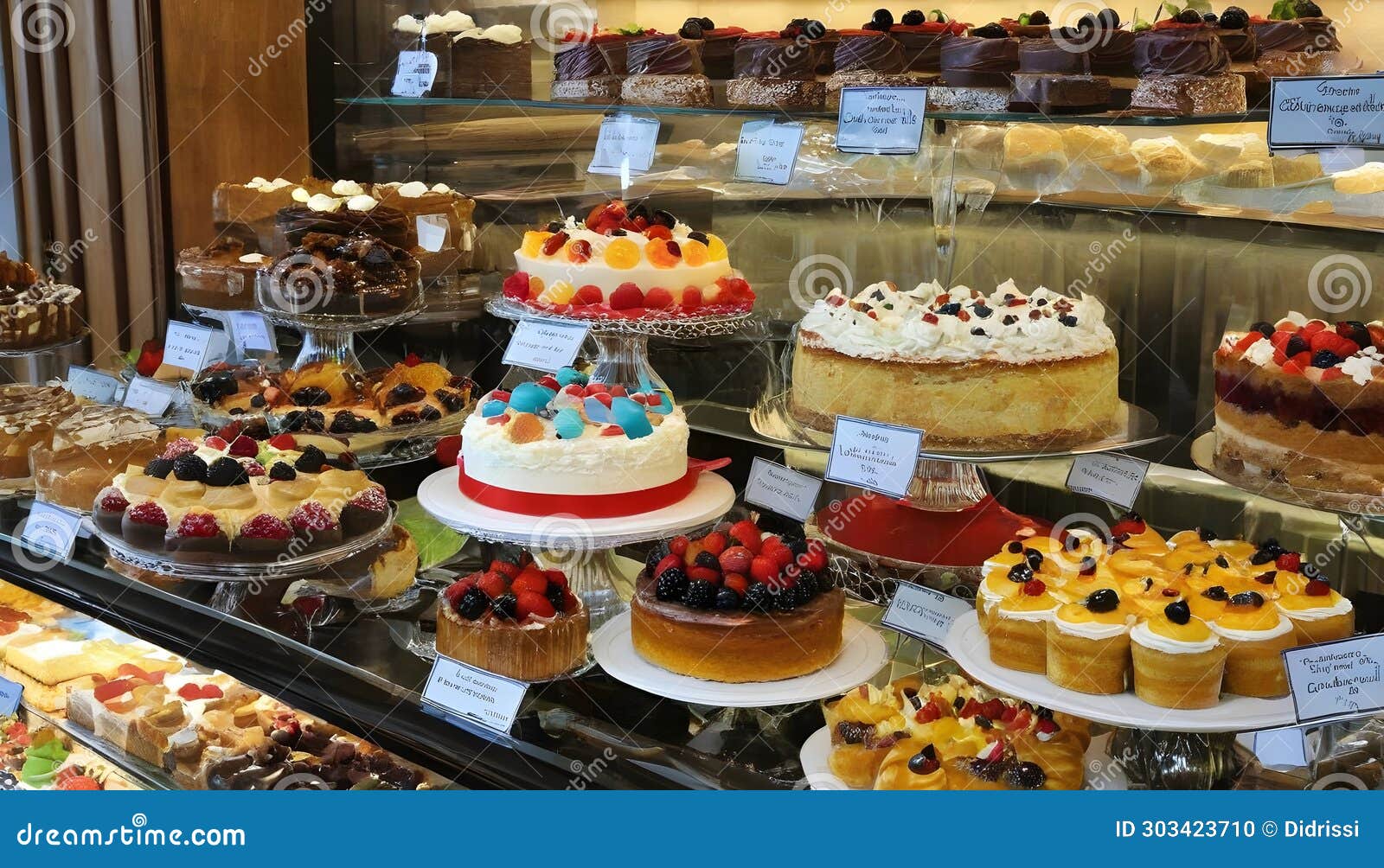 An Illustration of a Cake and Pastry Display Stock Illustration ...