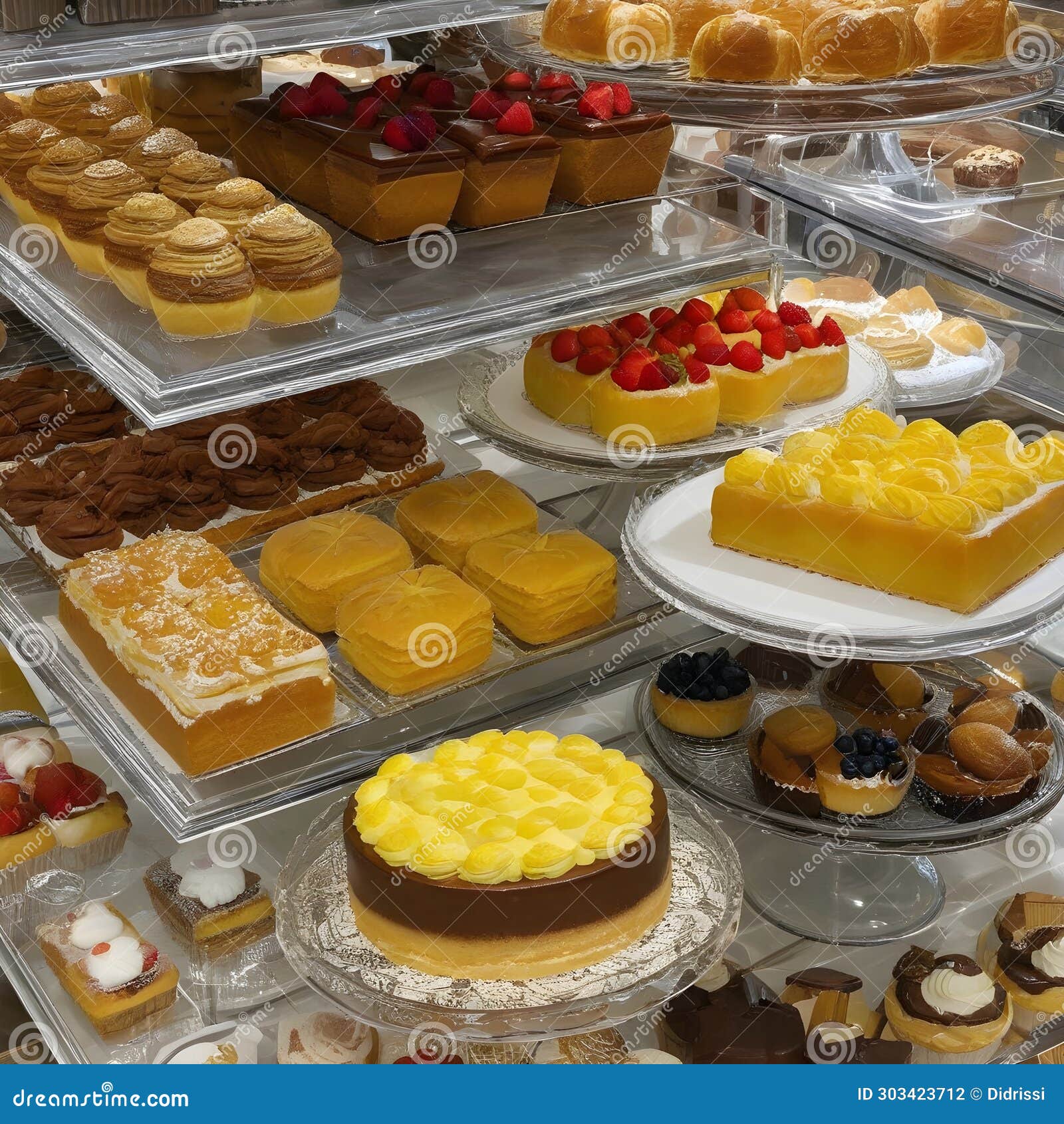 An Illustration of a Cake and Pastry Display Stock Illustration ...