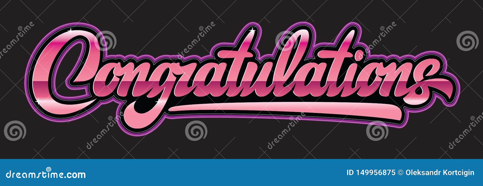 Illustration with Calligraphic Inscription. Congratulations Stock ...