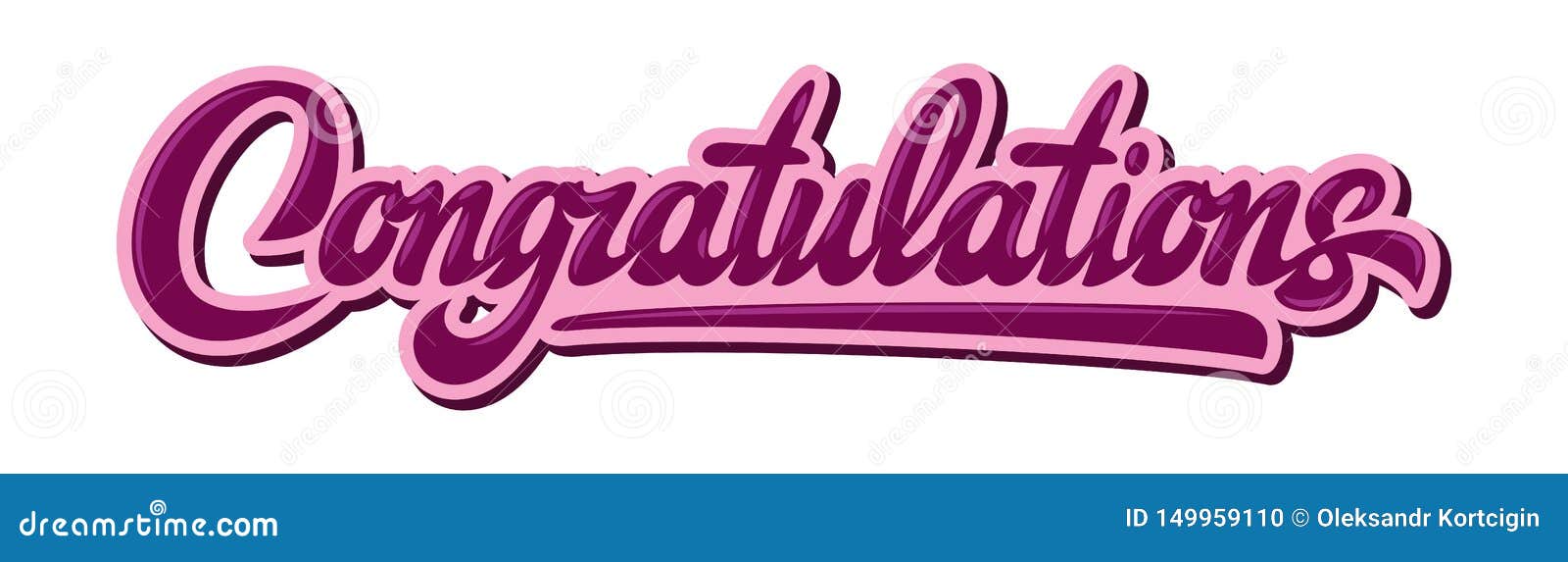 Illustration with Calligraphic Inscription. Congratulations Stock ...