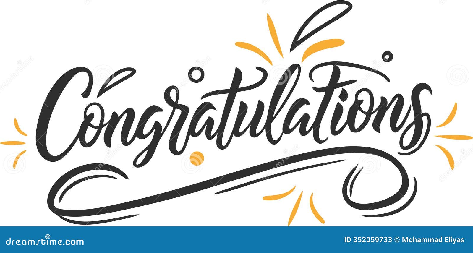 Illustration with Calligraphic Inscription Congratulations Vector ...