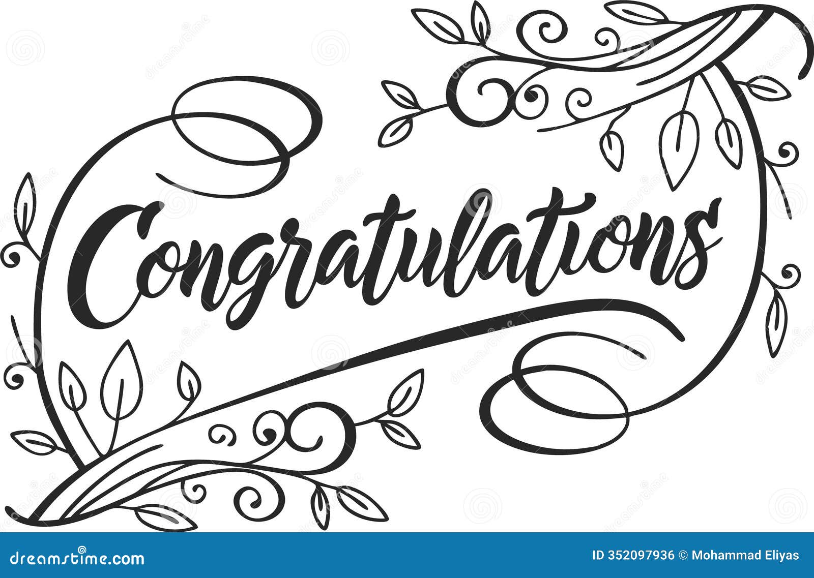 Illustration with Calligraphic Inscription Congratulations Vector ...