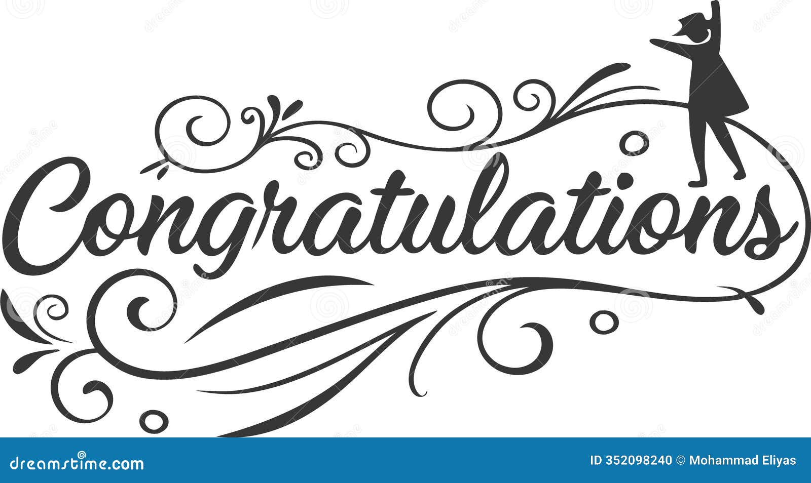 Illustration with Calligraphic Inscription Congratulations Vector ...