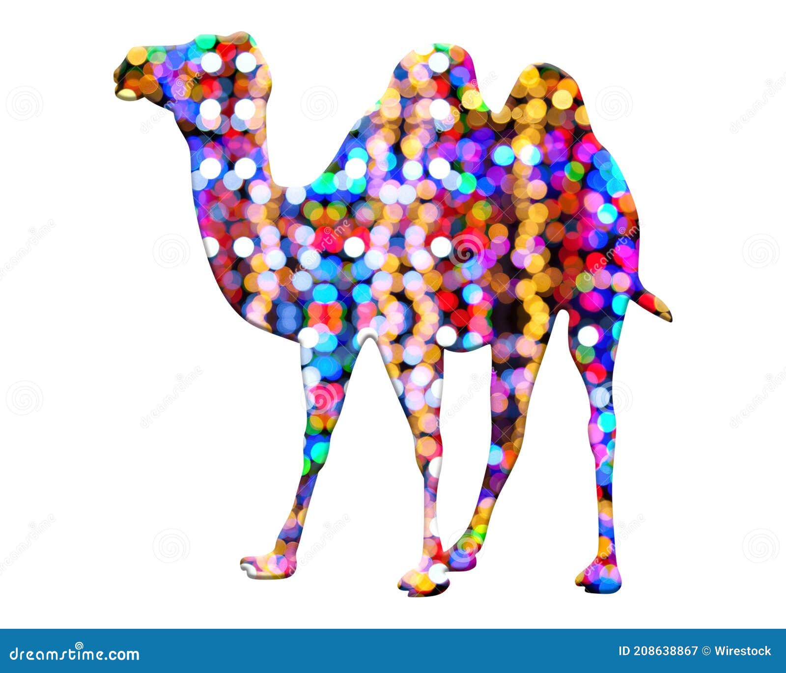 Illustration of a Camel in a Colorful Pattern Isolated on a White ...