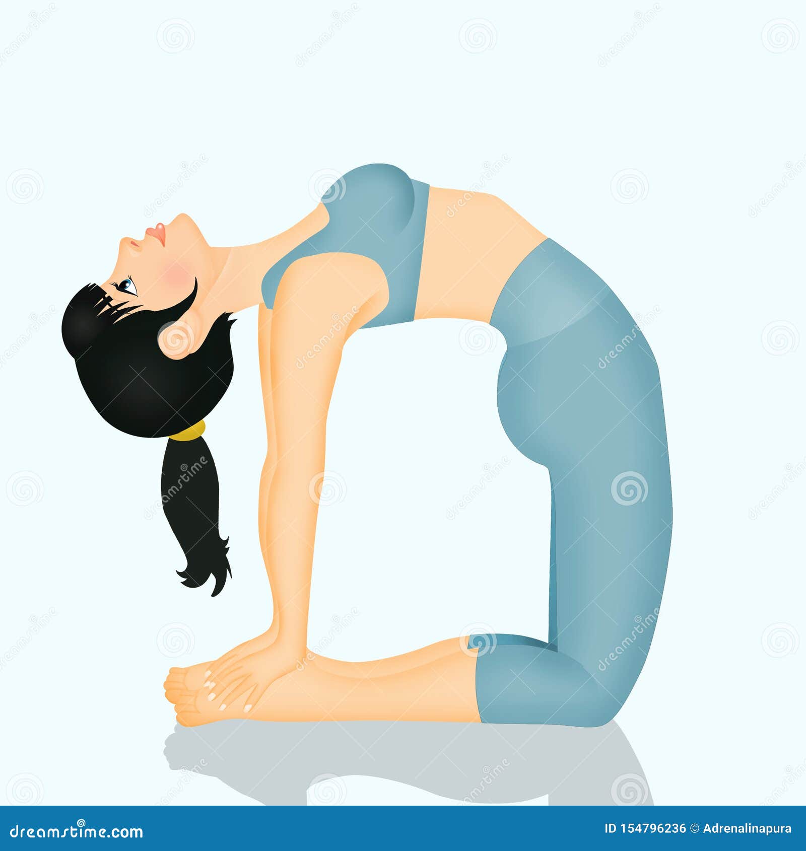 Man Doing Camel Pose Or Ustrasana Exercise Vector Illustration ...