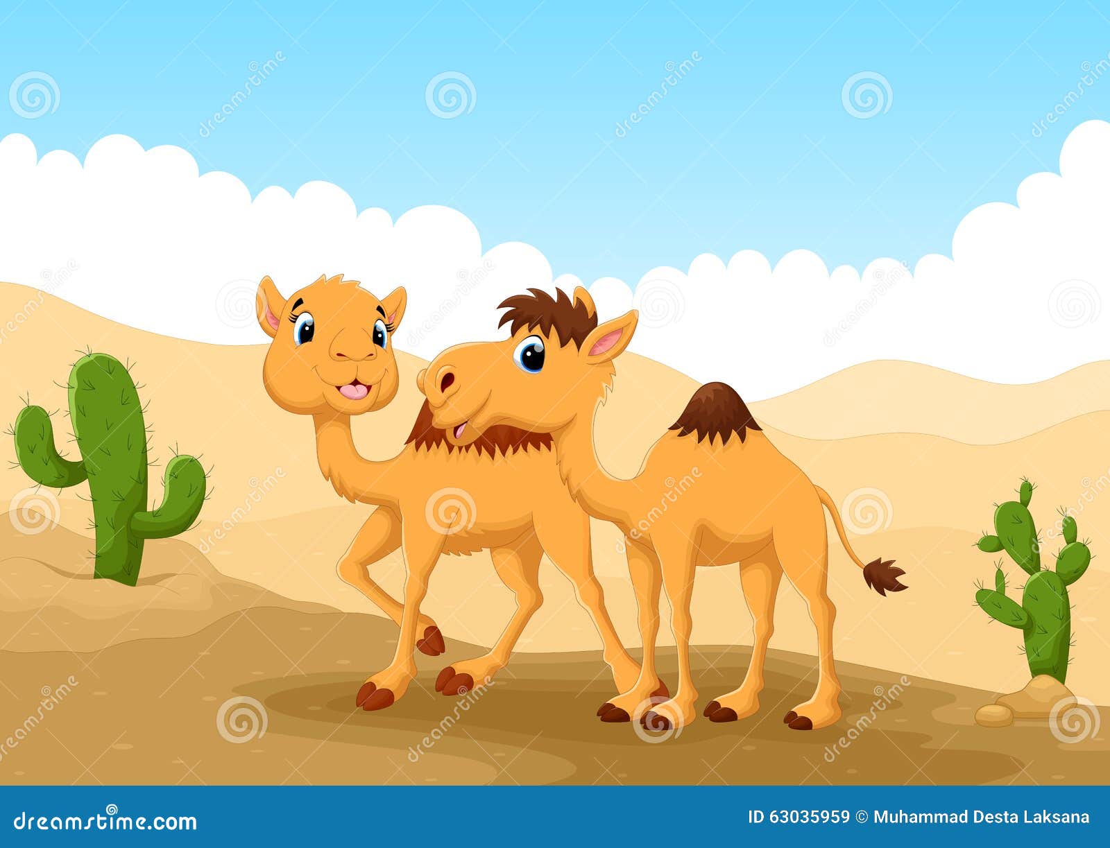 Illustration of Camels in Desert Stock Illustration - Illustration of ...