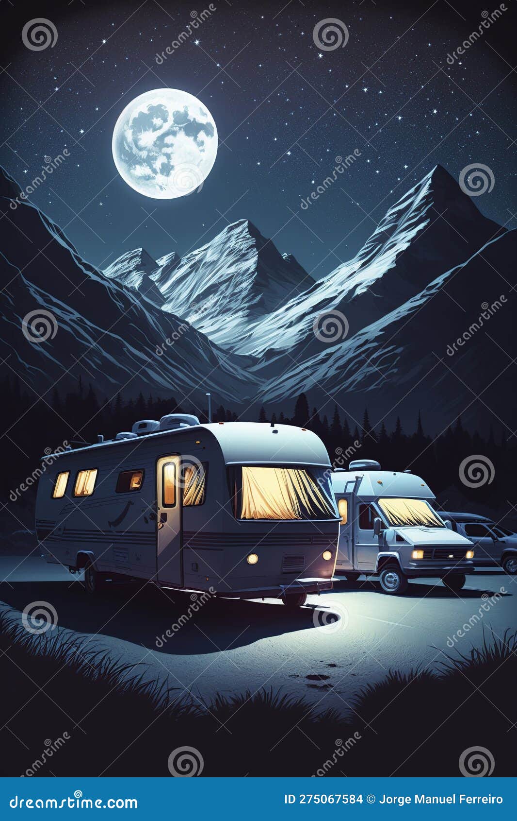 Campers Tree 01 Cartoon Vector | CartoonDealer.com #198984117