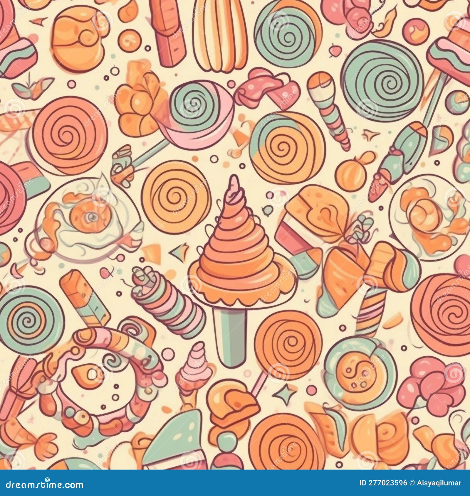 Illustration of Candy Patterns that are Randomly Arranged and Mixed ...
