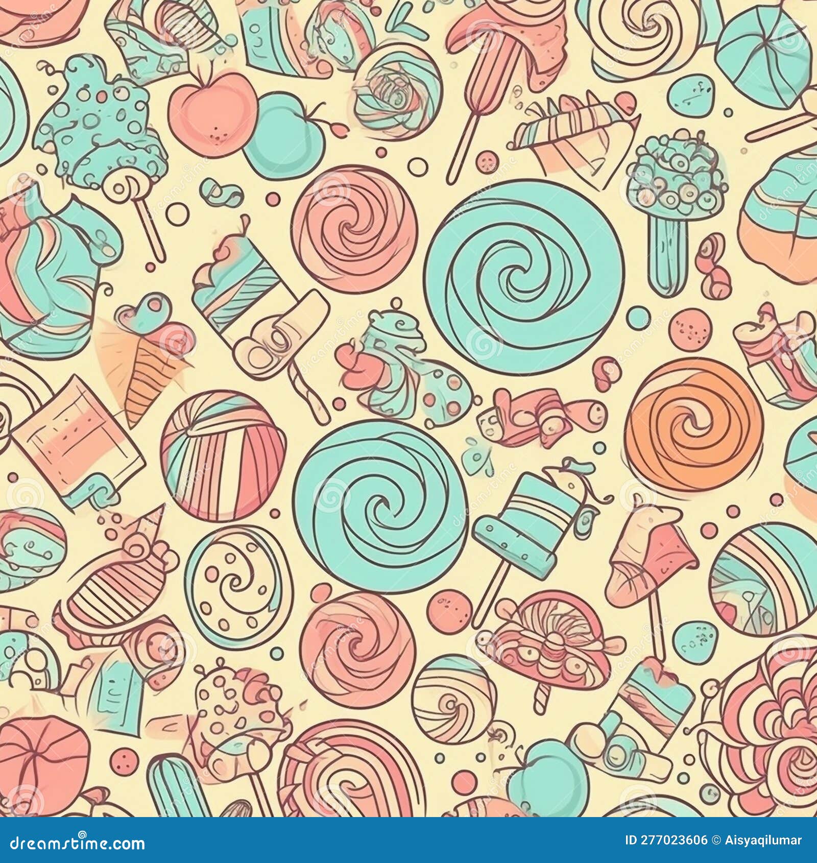 Illustration of Candy Patterns that are Randomly Arranged and Mixed ...