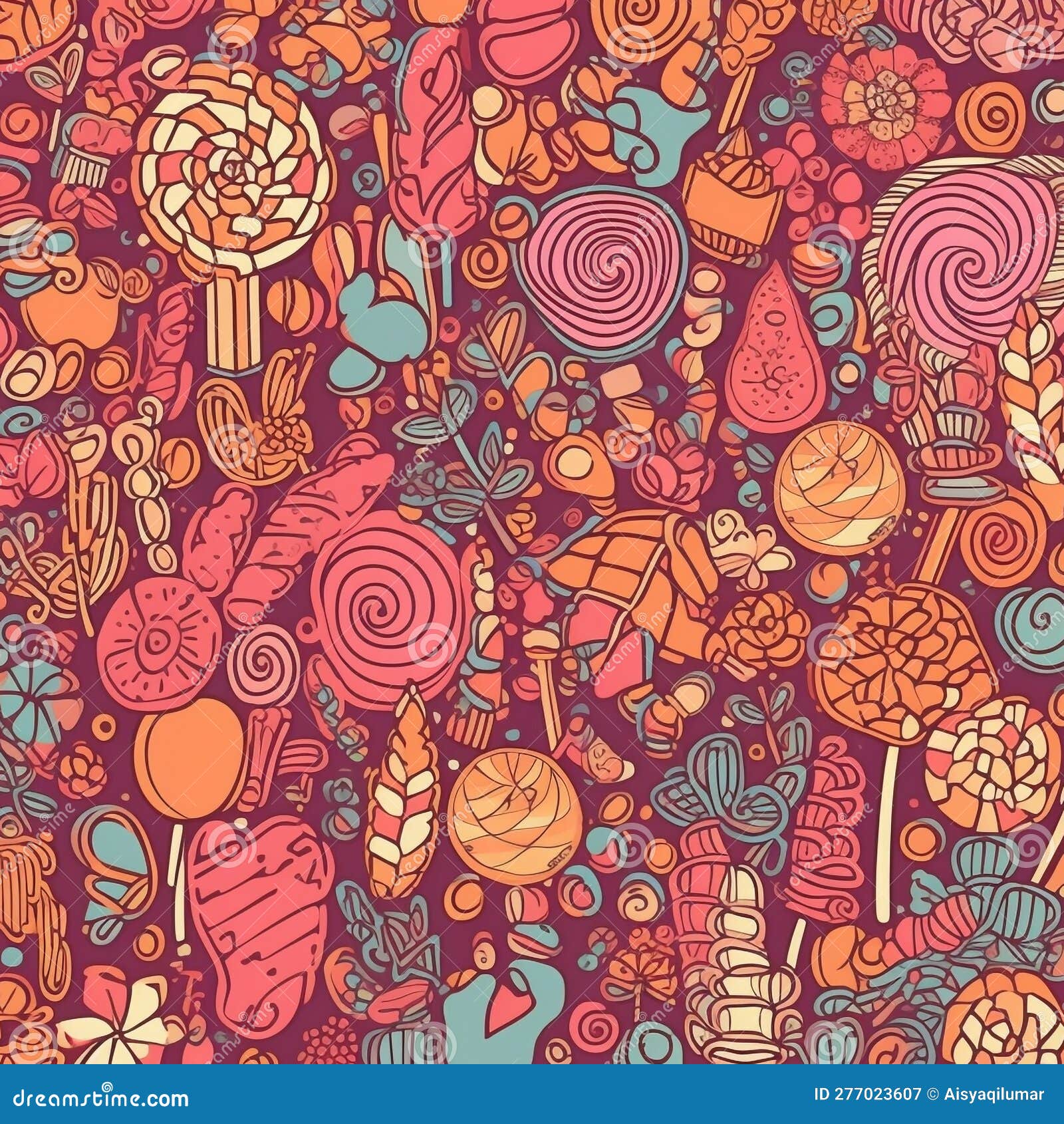 Illustration of Candy Patterns that are Randomly Arranged and Mixed ...