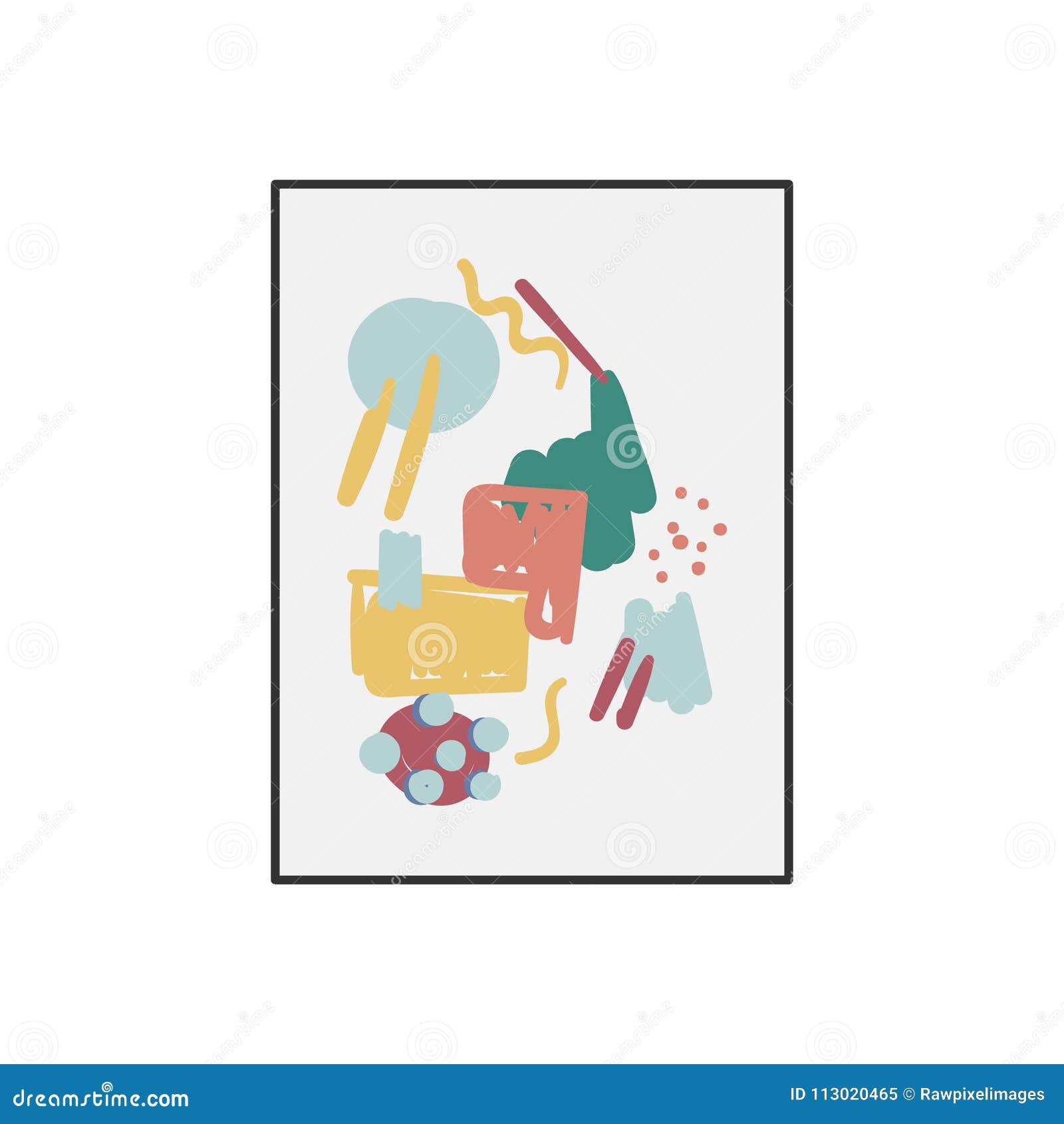 Illustration of a Canvas with Creativity Colorful Elements Stock ...