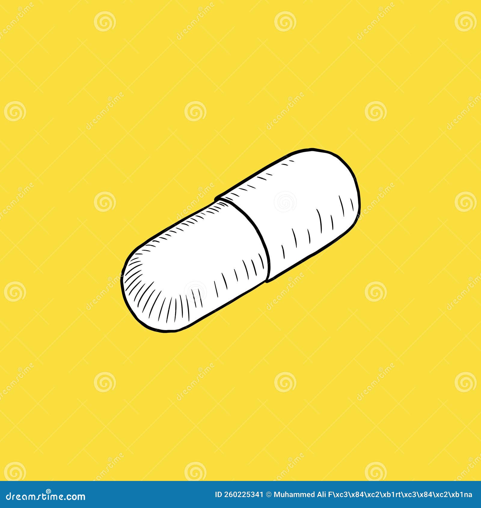 Illustration of Capsule. Hand Drawn Stock Vector - Illustration of ...